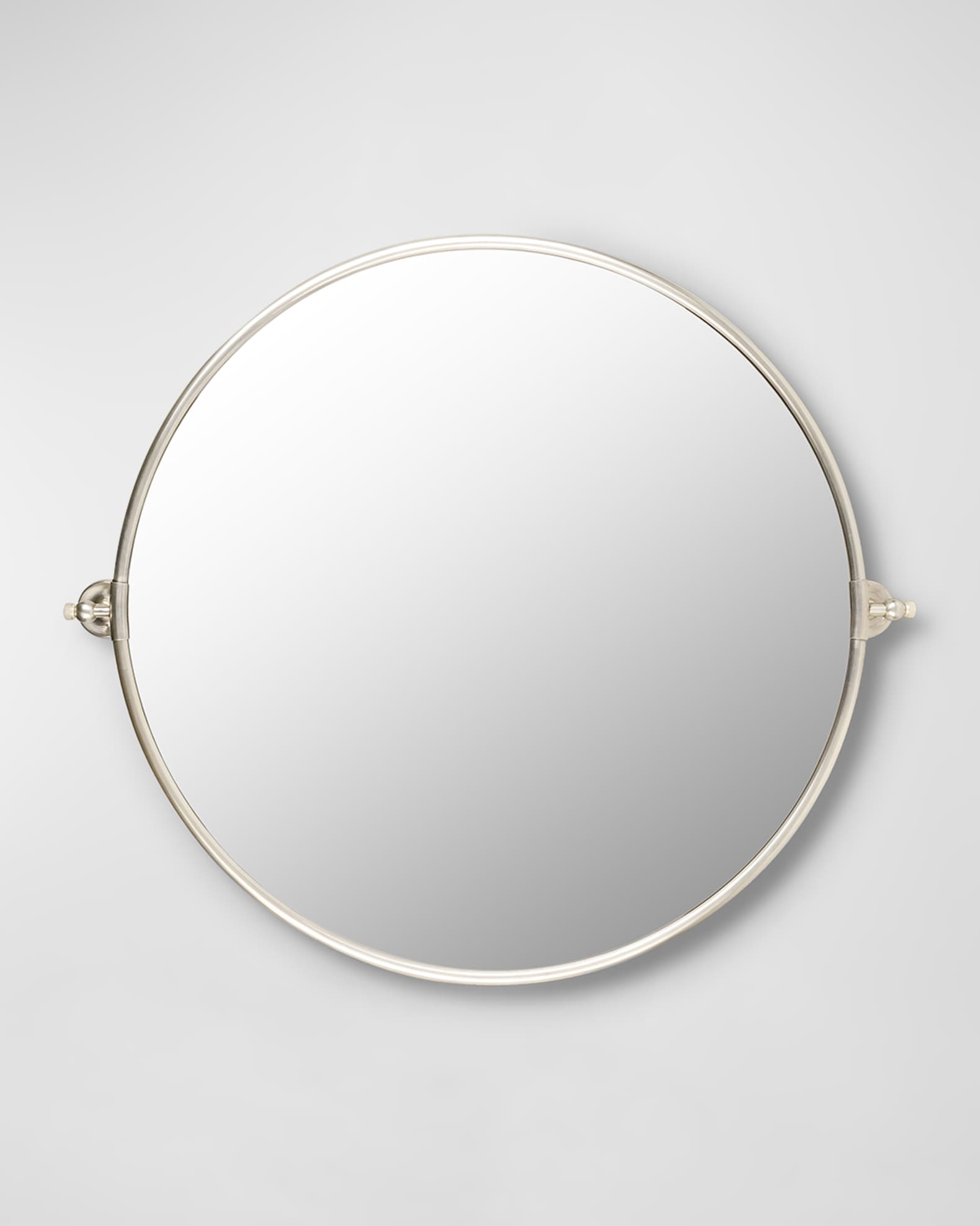 Surya Burnish Silver Round Mirror, 32" | Neiman Marcus