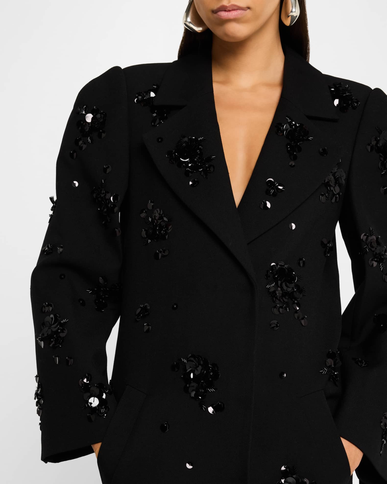 SHUSHU/TONG Oversized Embellished Coat | Neiman Marcus