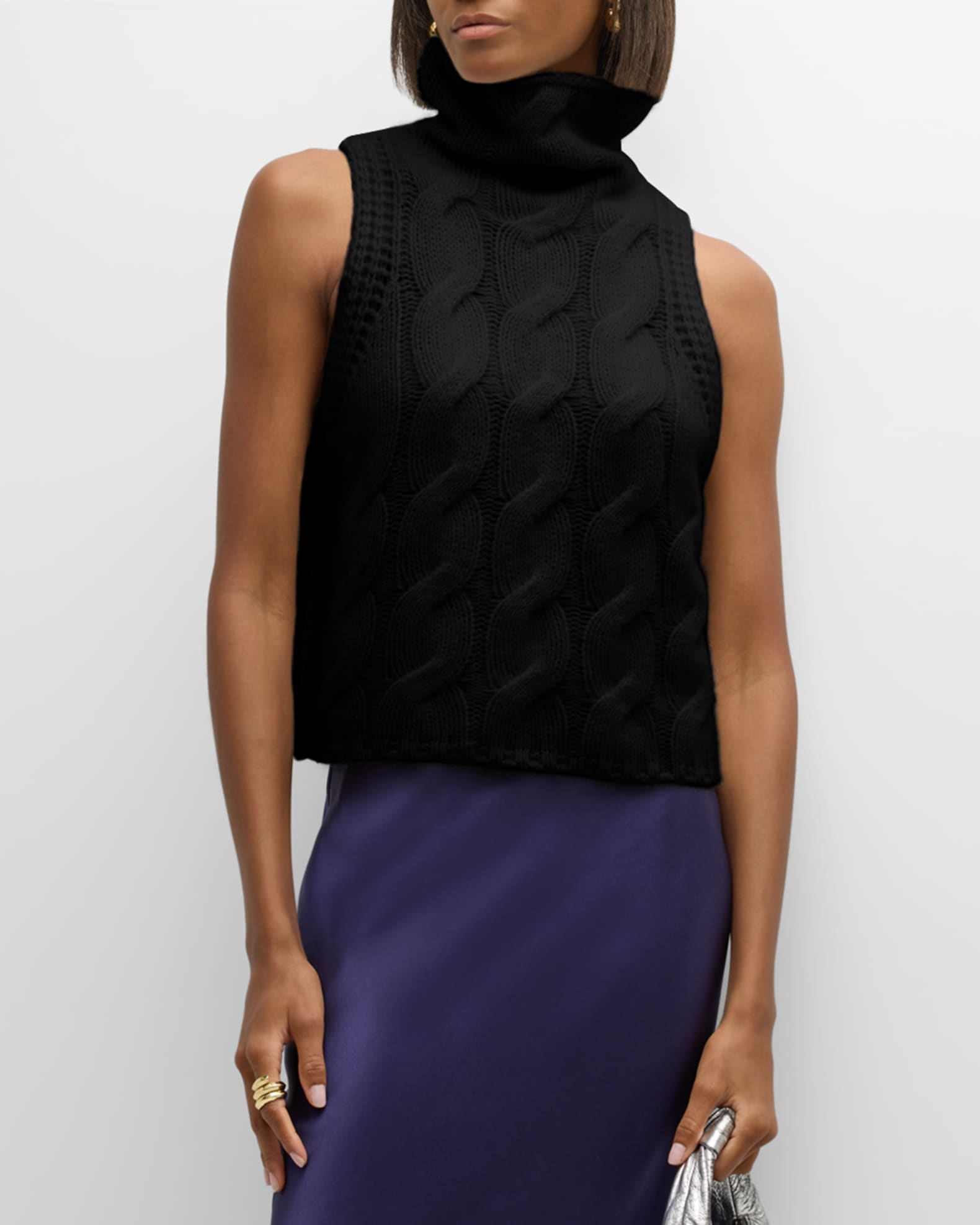 Sablyn Saige B Cashmere Sleeveless Turtleneck Sweater | Neiman Marcus