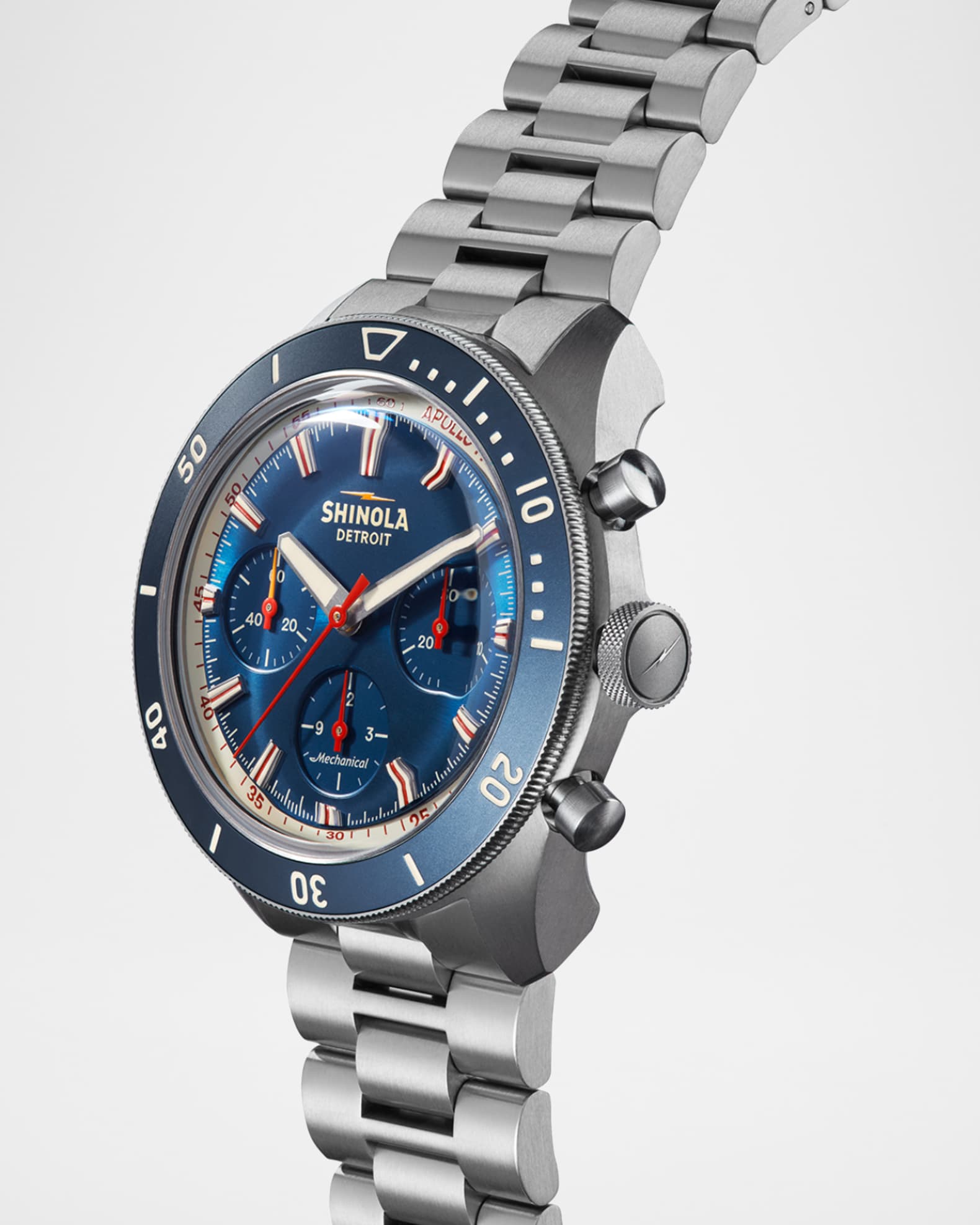 Shinola 43mm Monster Chronograph Titanium Bracelet Watch | Neiman Marcus