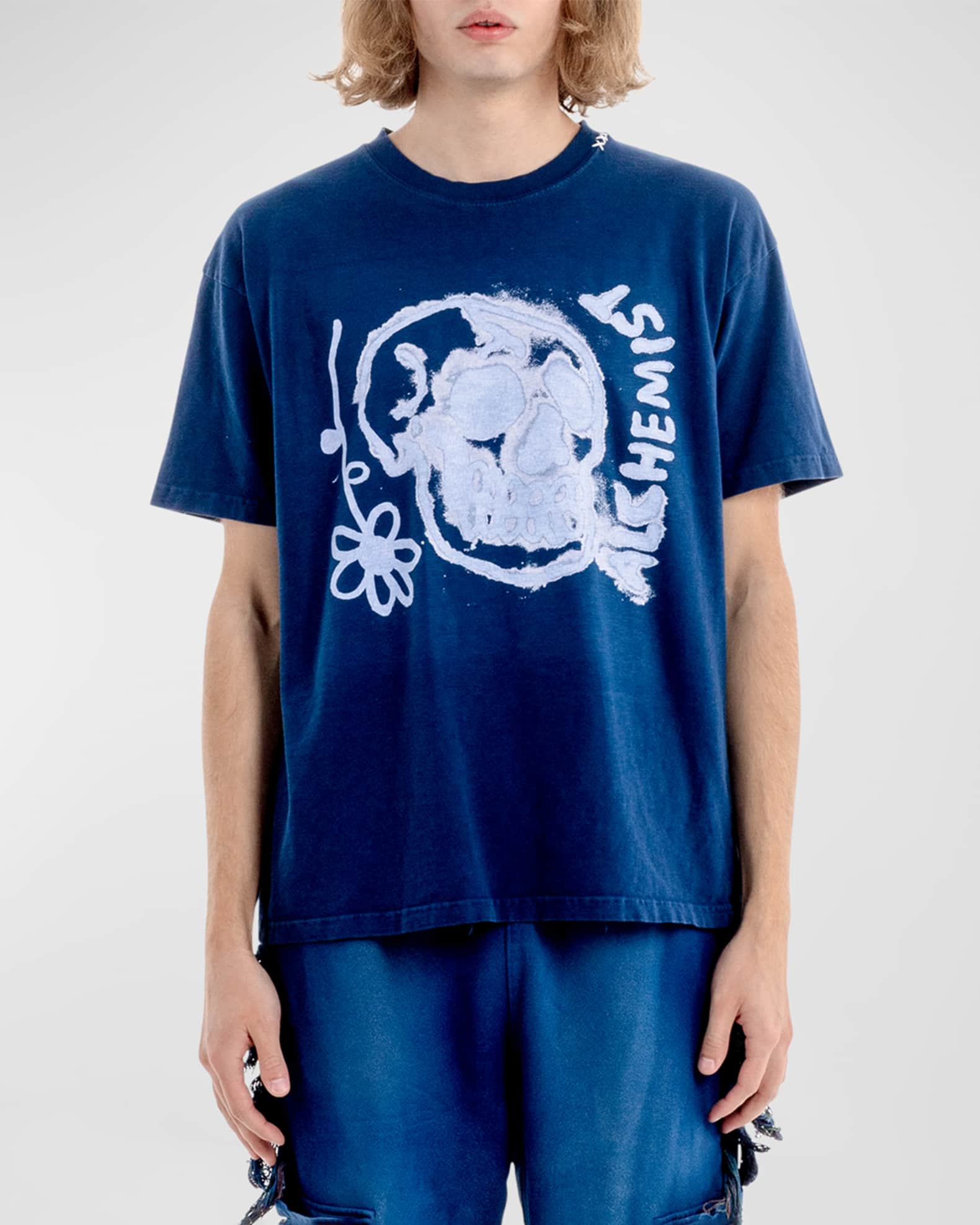 Alchemist Men's Rose Skull T-Shirt | Neiman Marcus