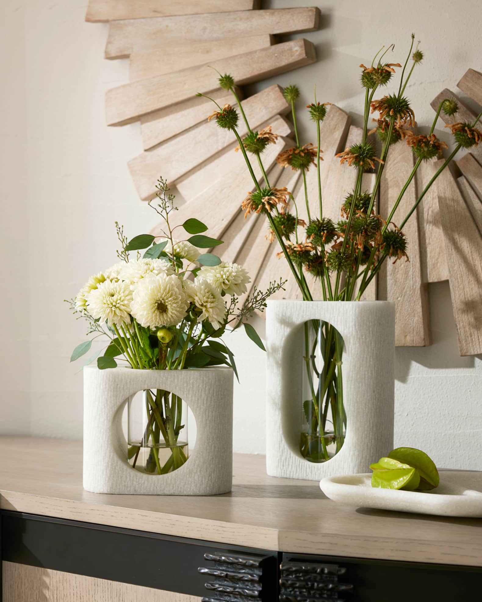 Arteriors Emilie Stone & Glass Vases, Set of 2 | Neiman Marcus