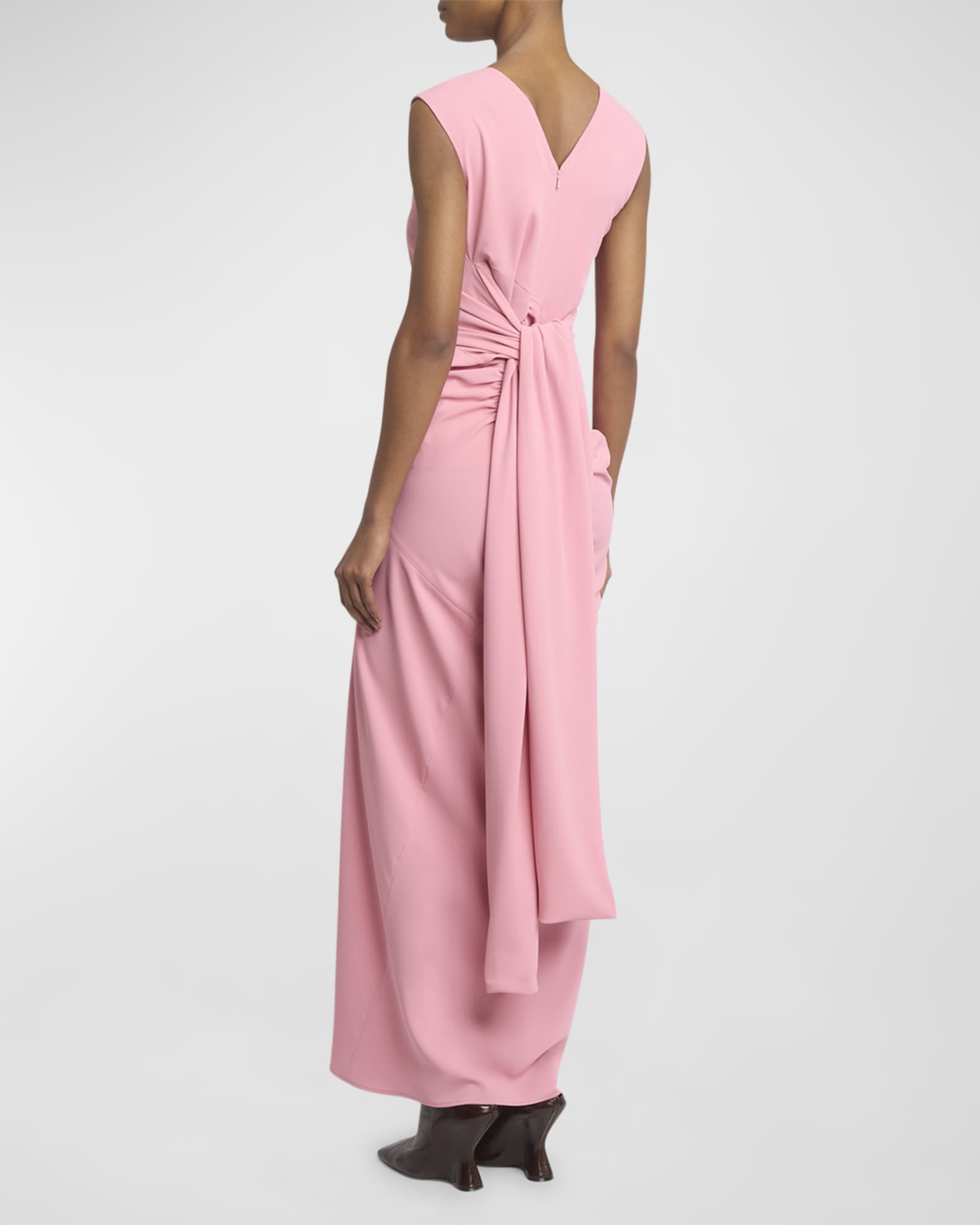 Dries Van Noten Daring Ruched Gown with Draped Back | Neiman Marcus