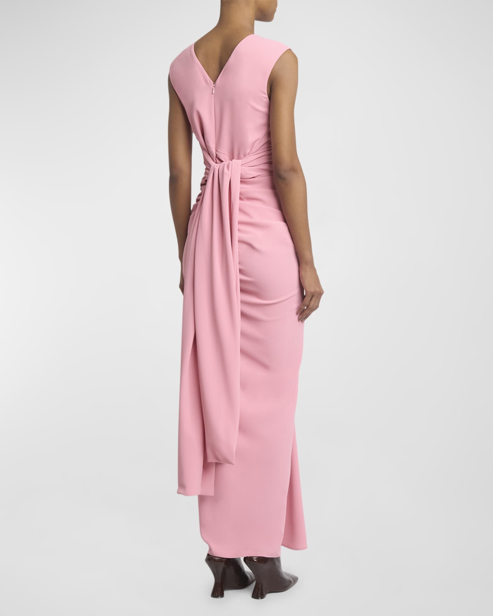 Dries Van Noten Daring Ruched Gown with Draped Back | Neiman Marcus