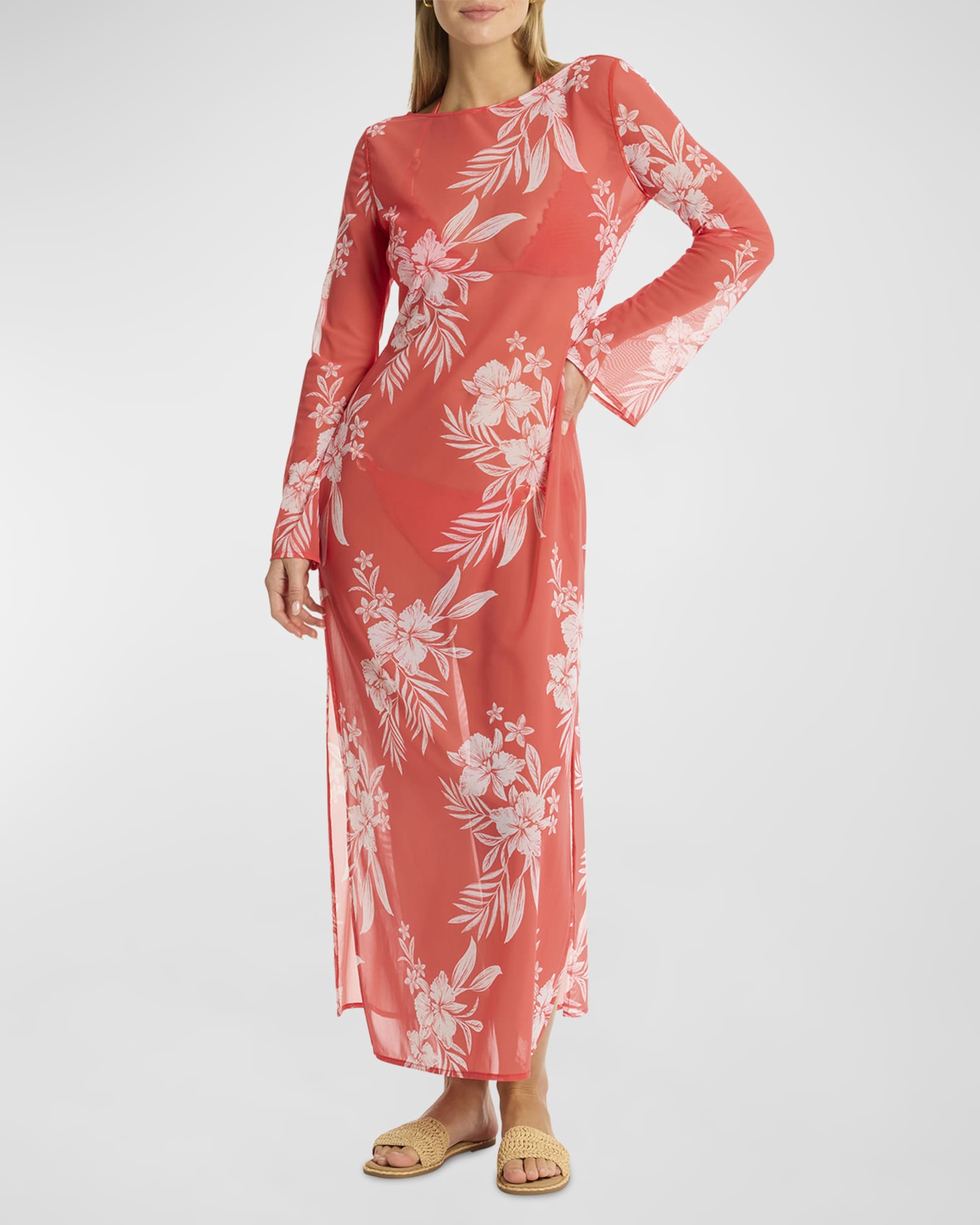 Sea Level Swim Aloha Mesh Long Dress | Neiman Marcus