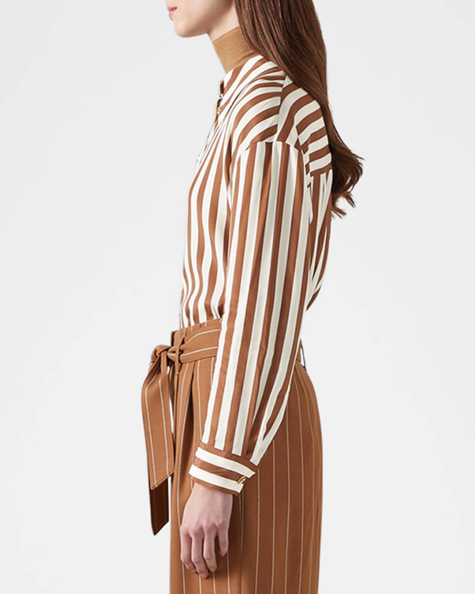 LK Bennett Blythe Striped Button-Down Blouse | Neiman Marcus
