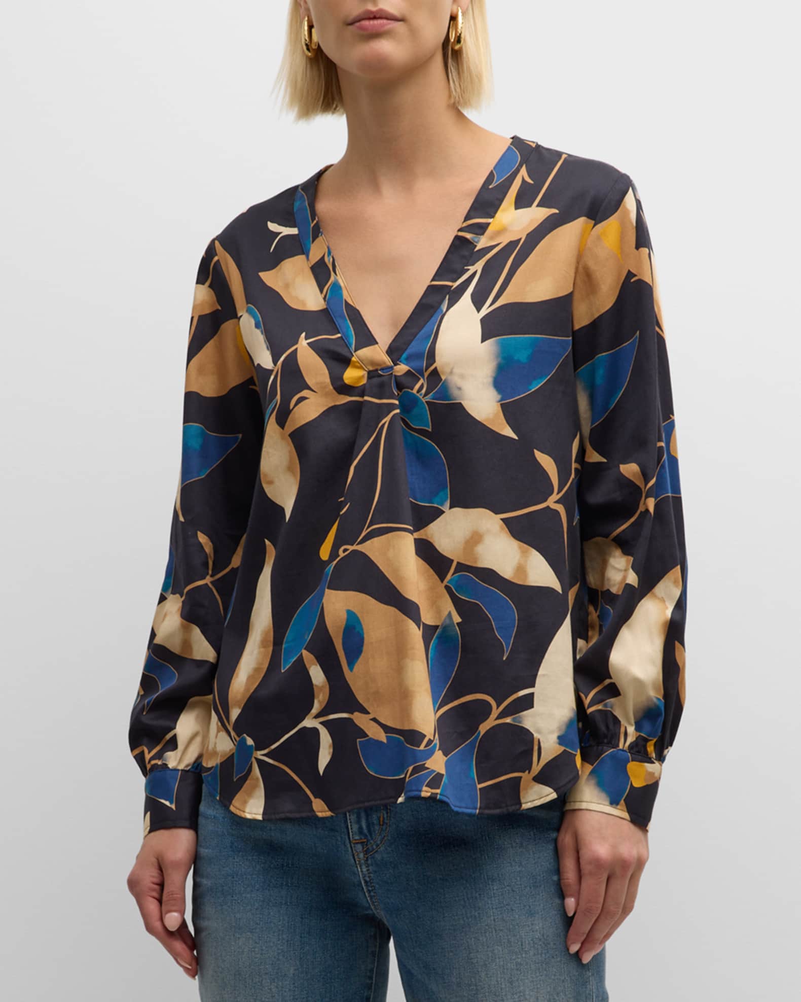 Finley Celeste Floral-Print Cotton Top | Neiman Marcus