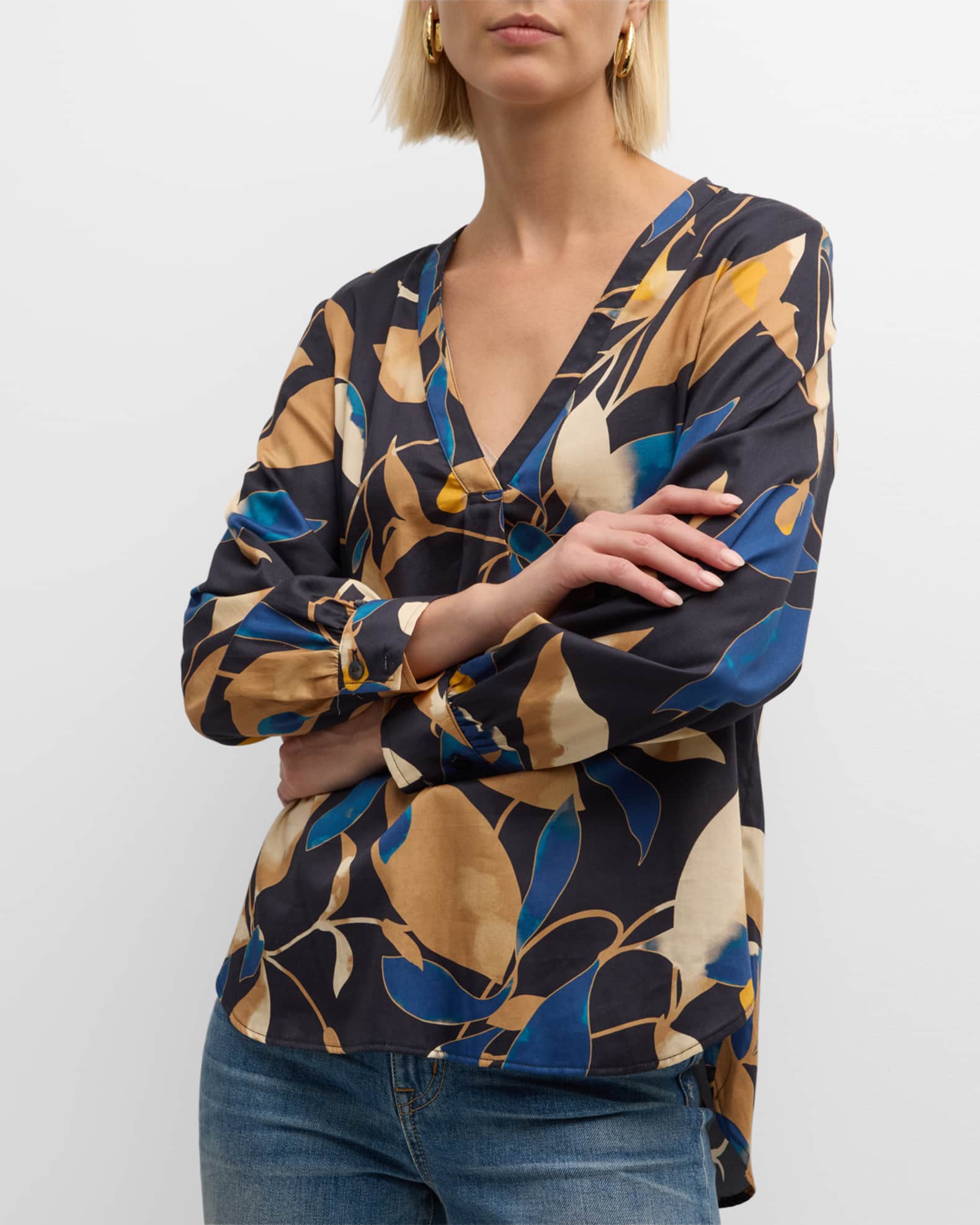 Finley Celeste Floral-Print Cotton Top | Neiman Marcus