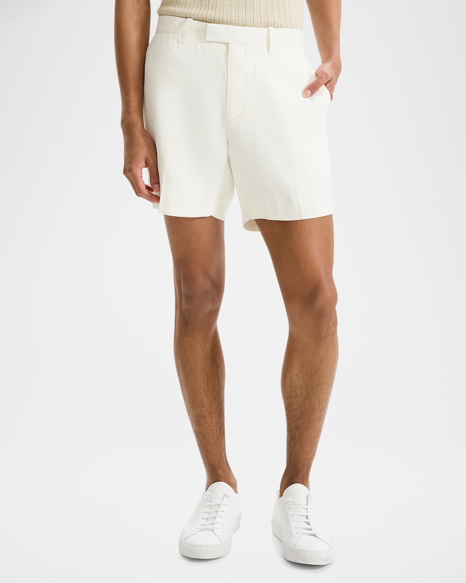Theory Men's Jarin Linen-Viscose Shorts | Neiman Marcus
