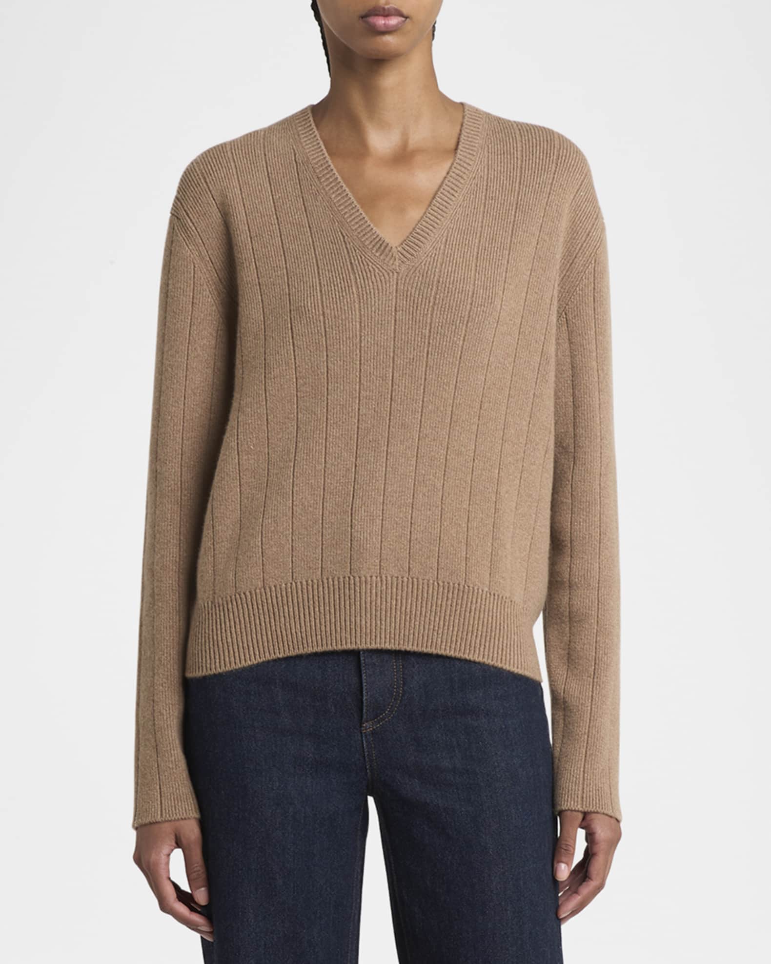 Loro Piana Cervatto V-Neck Baby Cashmere Sweater | Neiman Marcus