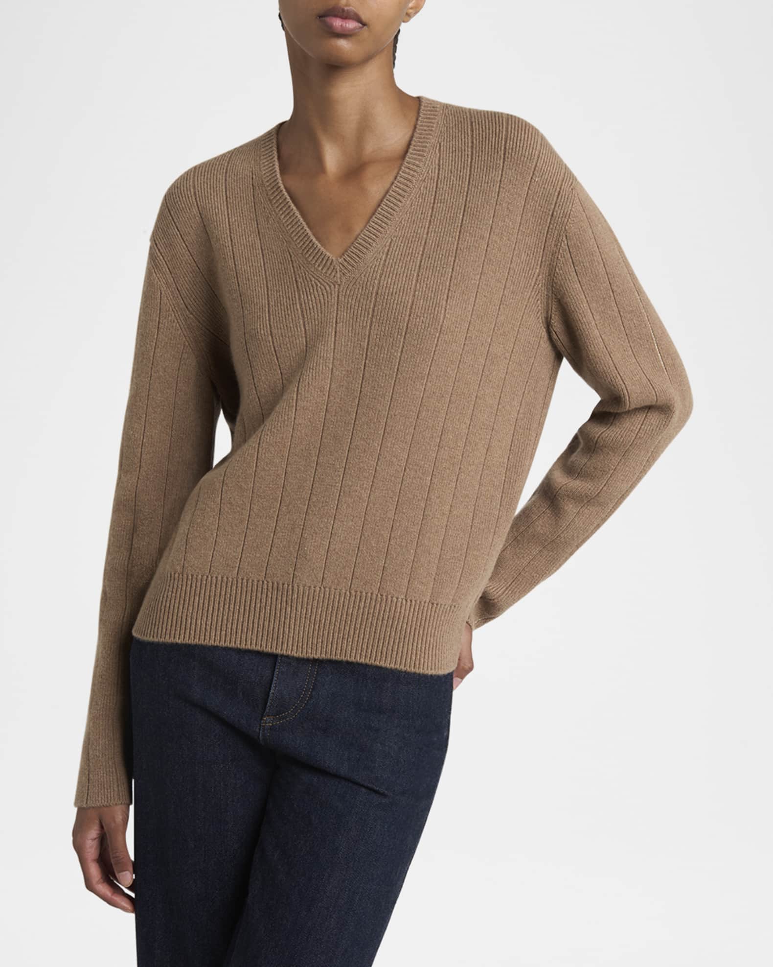 Loro Piana Cervatto V-Neck Baby Cashmere Sweater | Neiman Marcus