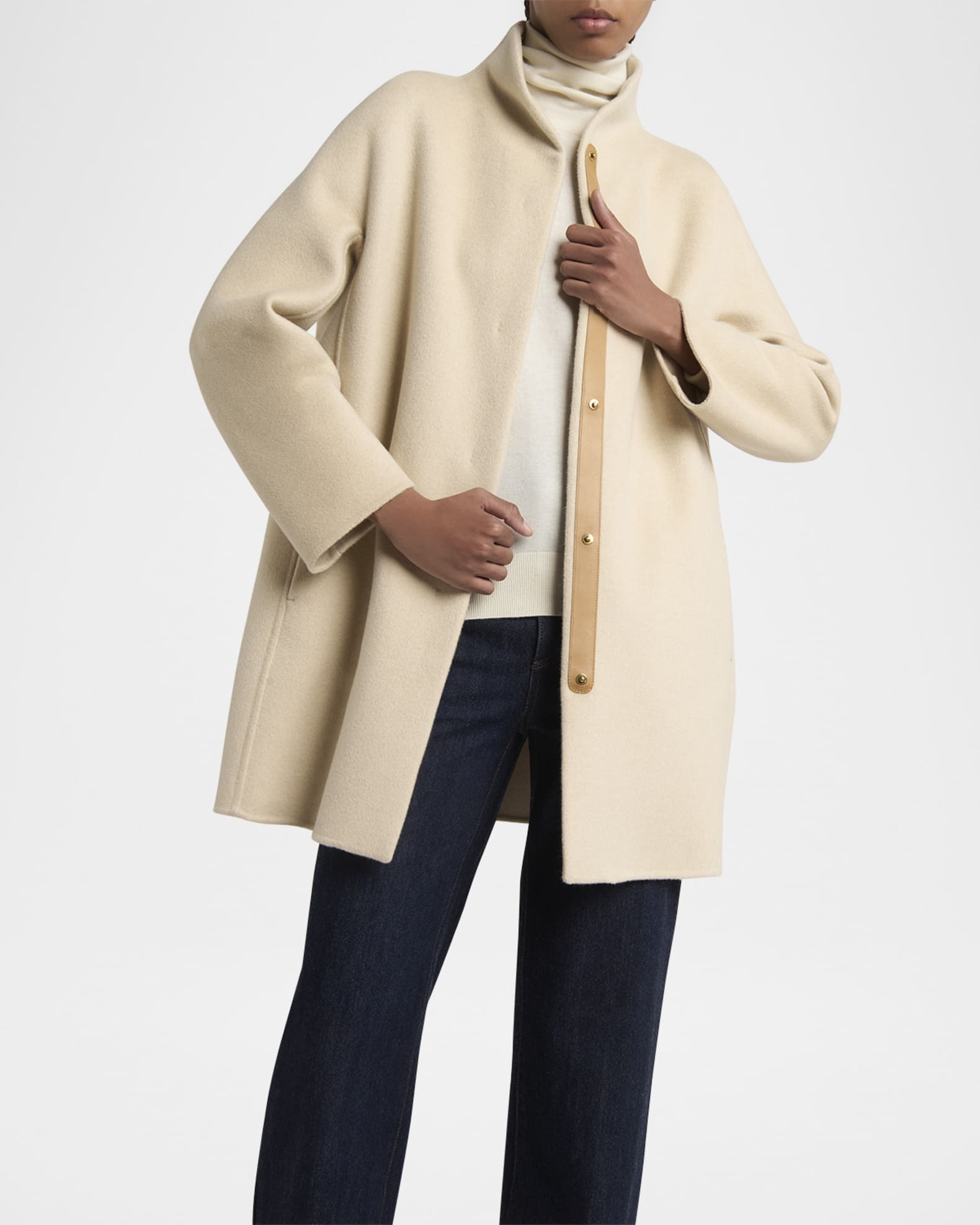 Loro Piana Scotty Double Baby Cashmere Single-Breasted Coat | Neiman Marcus