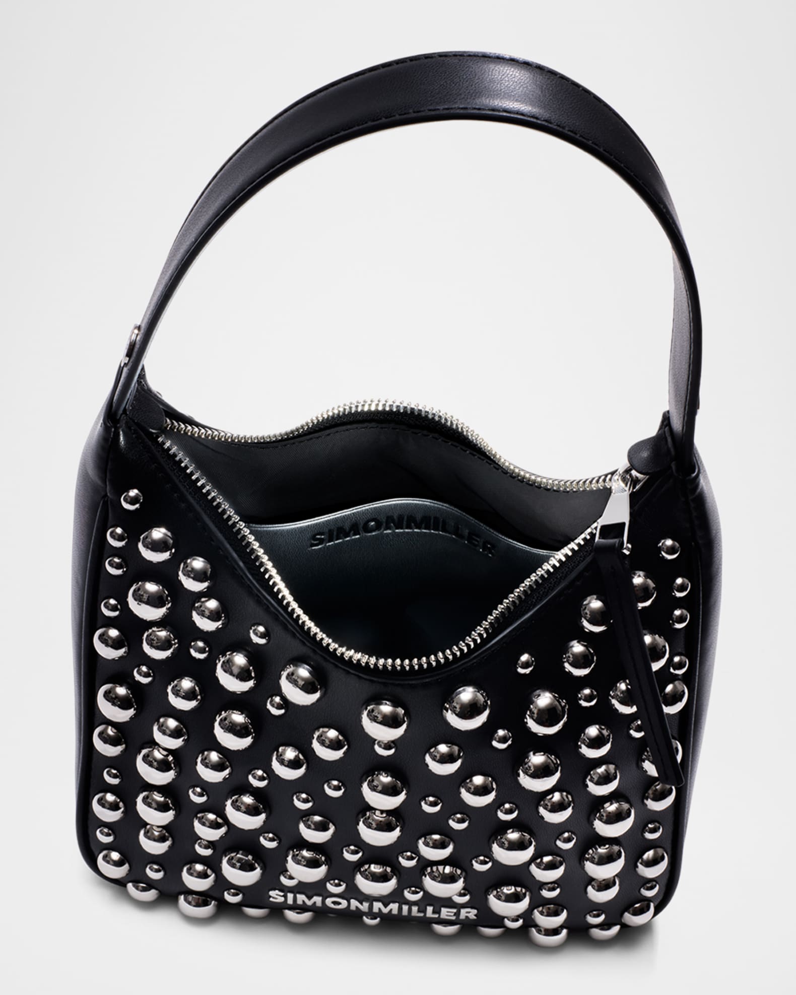 SIMONMILLER Snap Studded Zip Shoulder Bag | Neiman Marcus