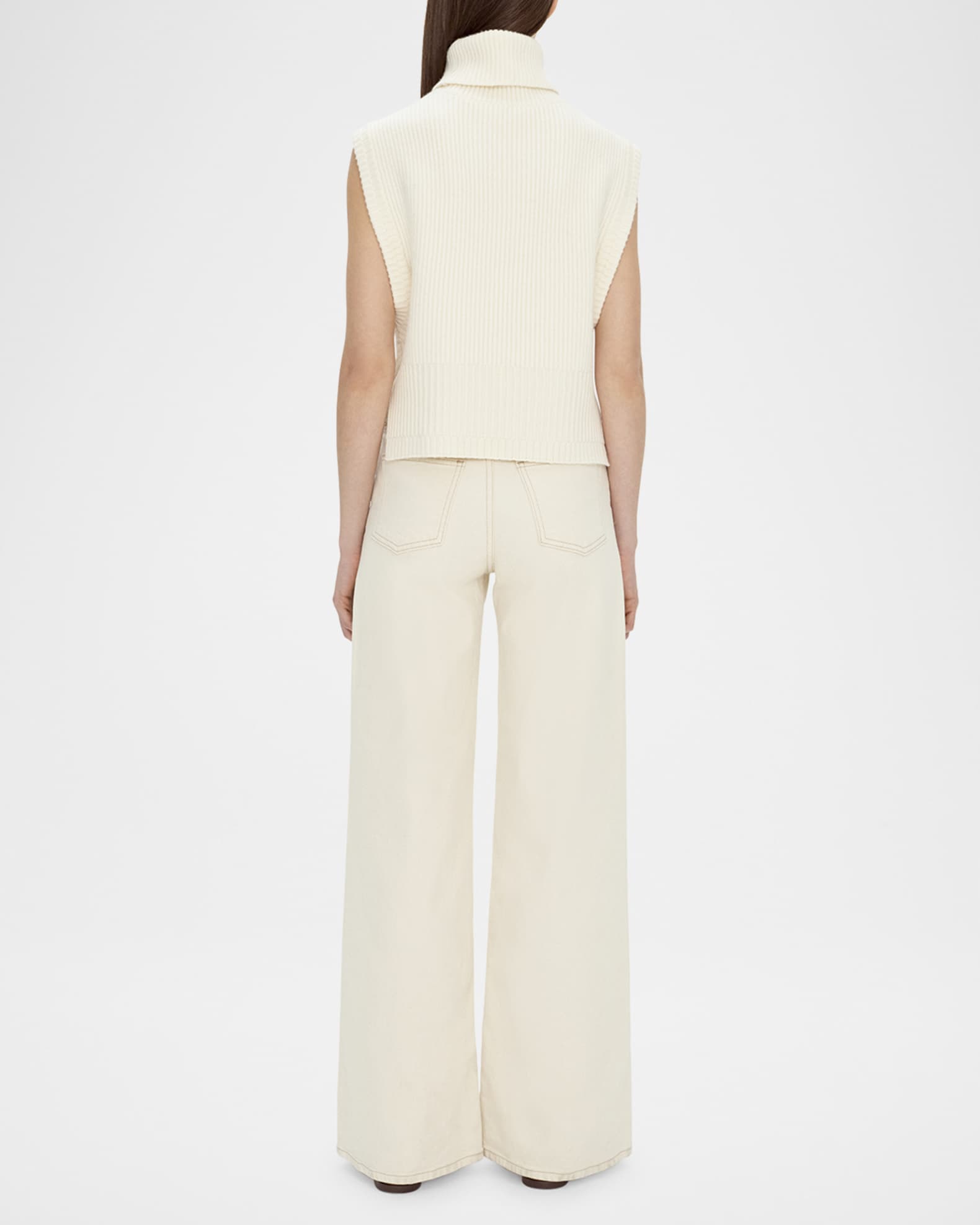 SIMKHAI Maple Wool & Cashmere Sleeveless Turtleneck Top | Neiman Marcus