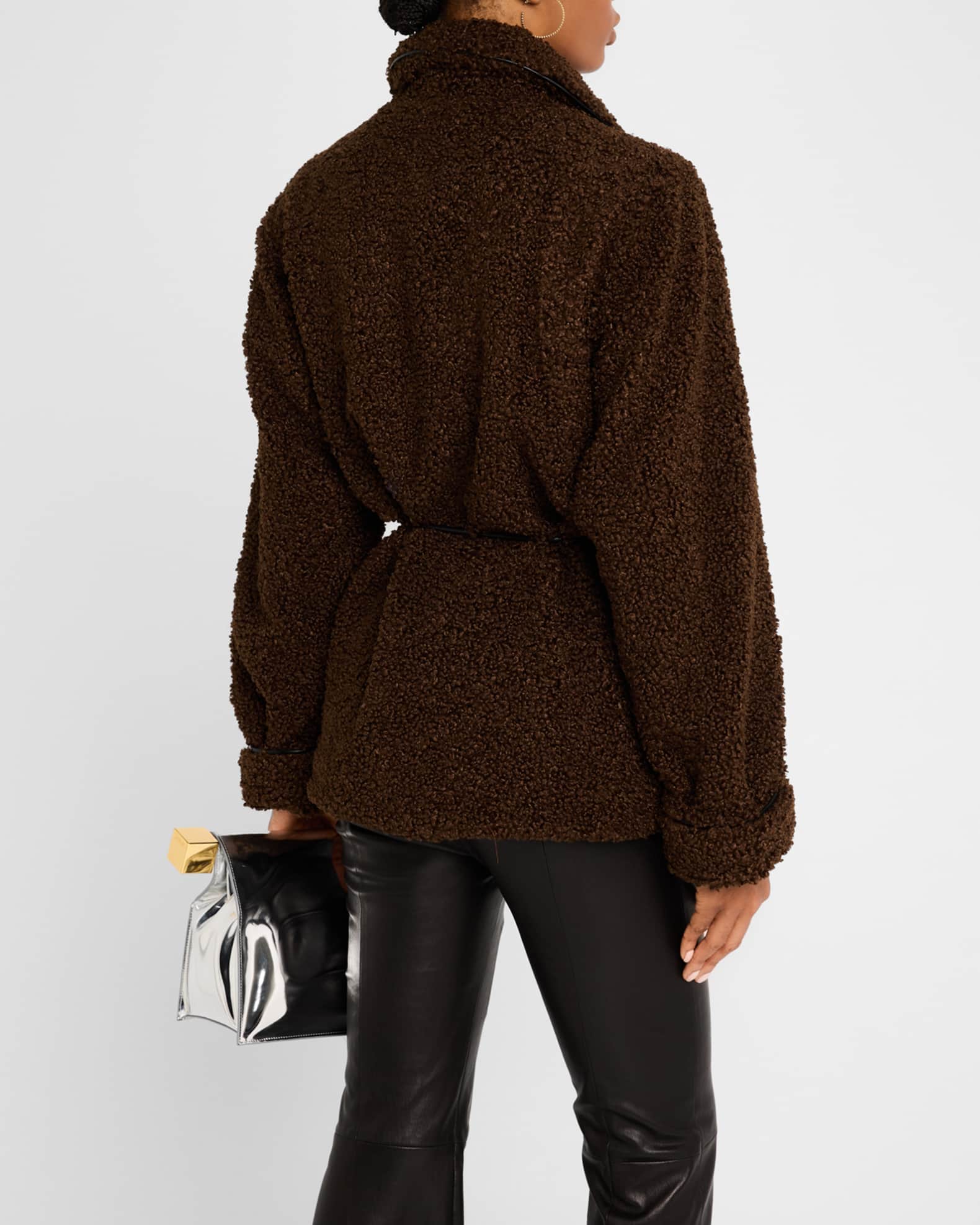 SIMKHAI Kimia Faux Fur Tie Waist Jacket | Neiman Marcus