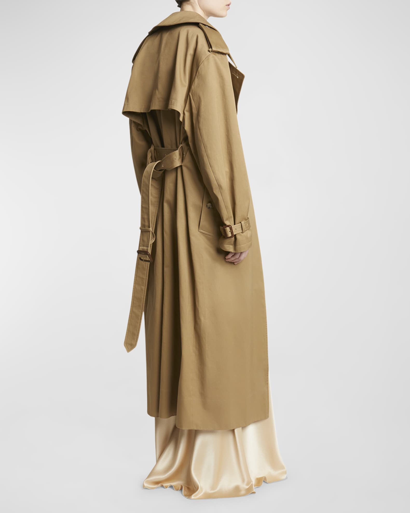 Saint Laurent Full-Length Belted Trench Coat | Neiman Marcus
