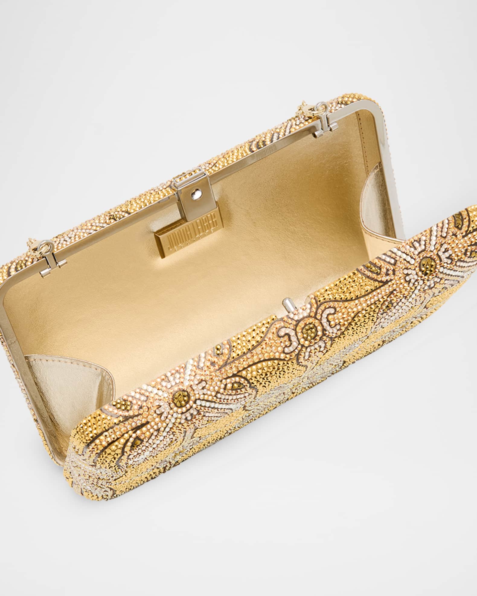 Judith Leiber Couture Rectangle Gilded Stamp Crystal Clutch Bag ...