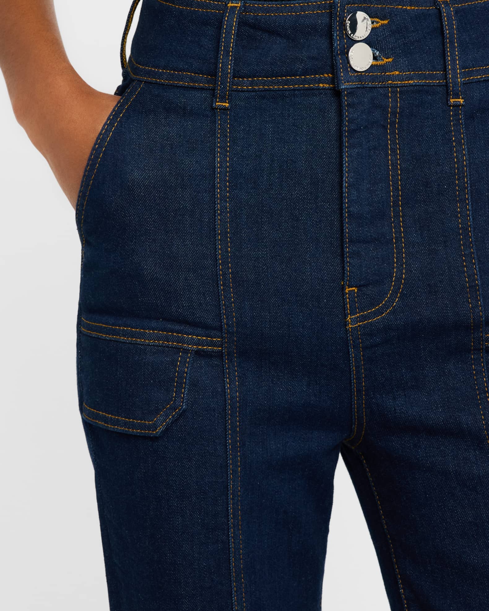 Derek Lam 10 Crosby Charles High-Rise Pocket Flare Jeans | Neiman Marcus