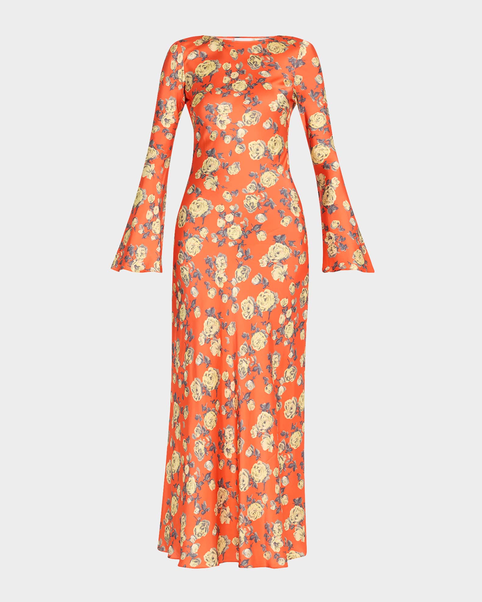 Ganni Floral Satin Maxi Dress | Neiman Marcus