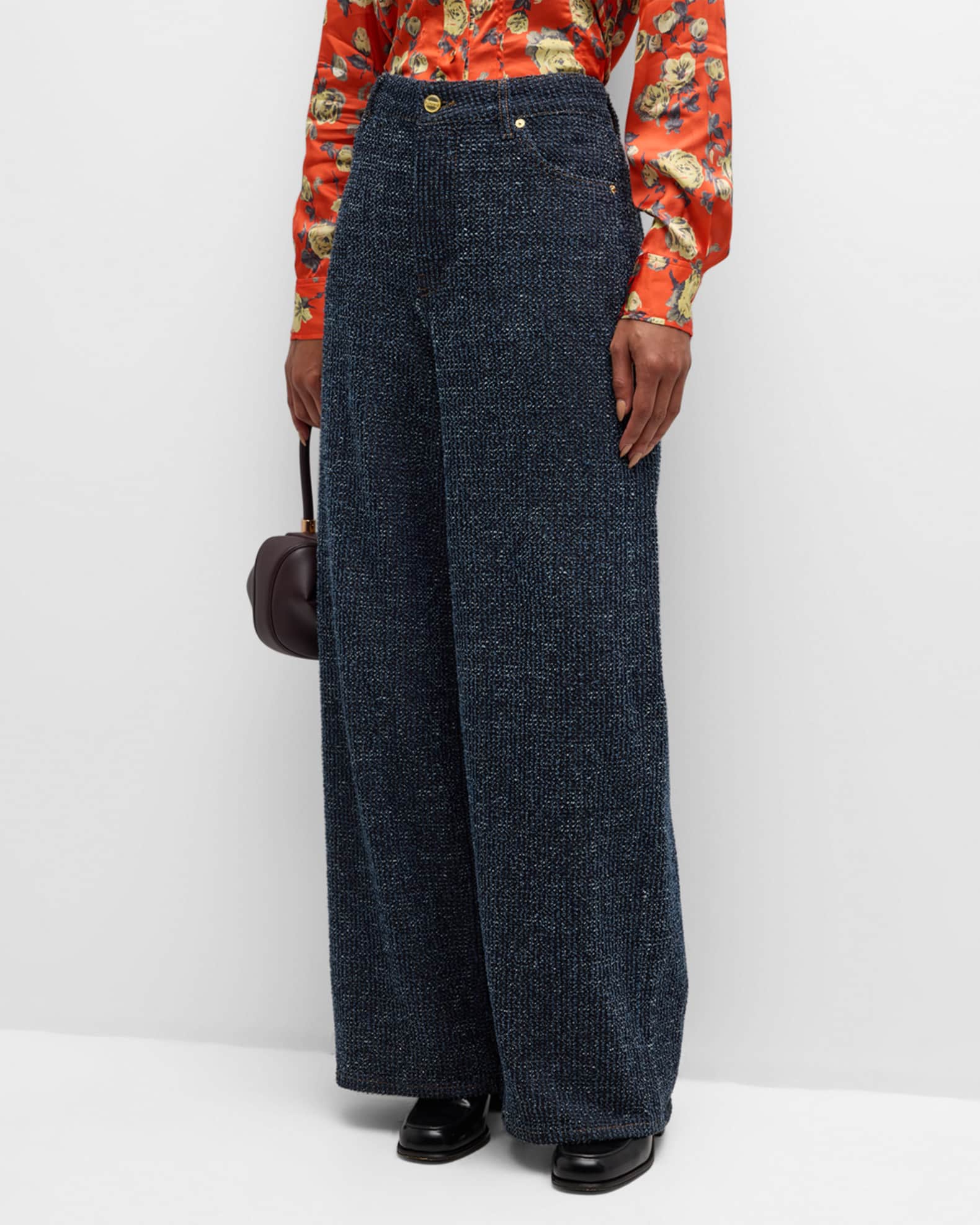 Ganni Denim Wide Jeans | Neiman Marcus