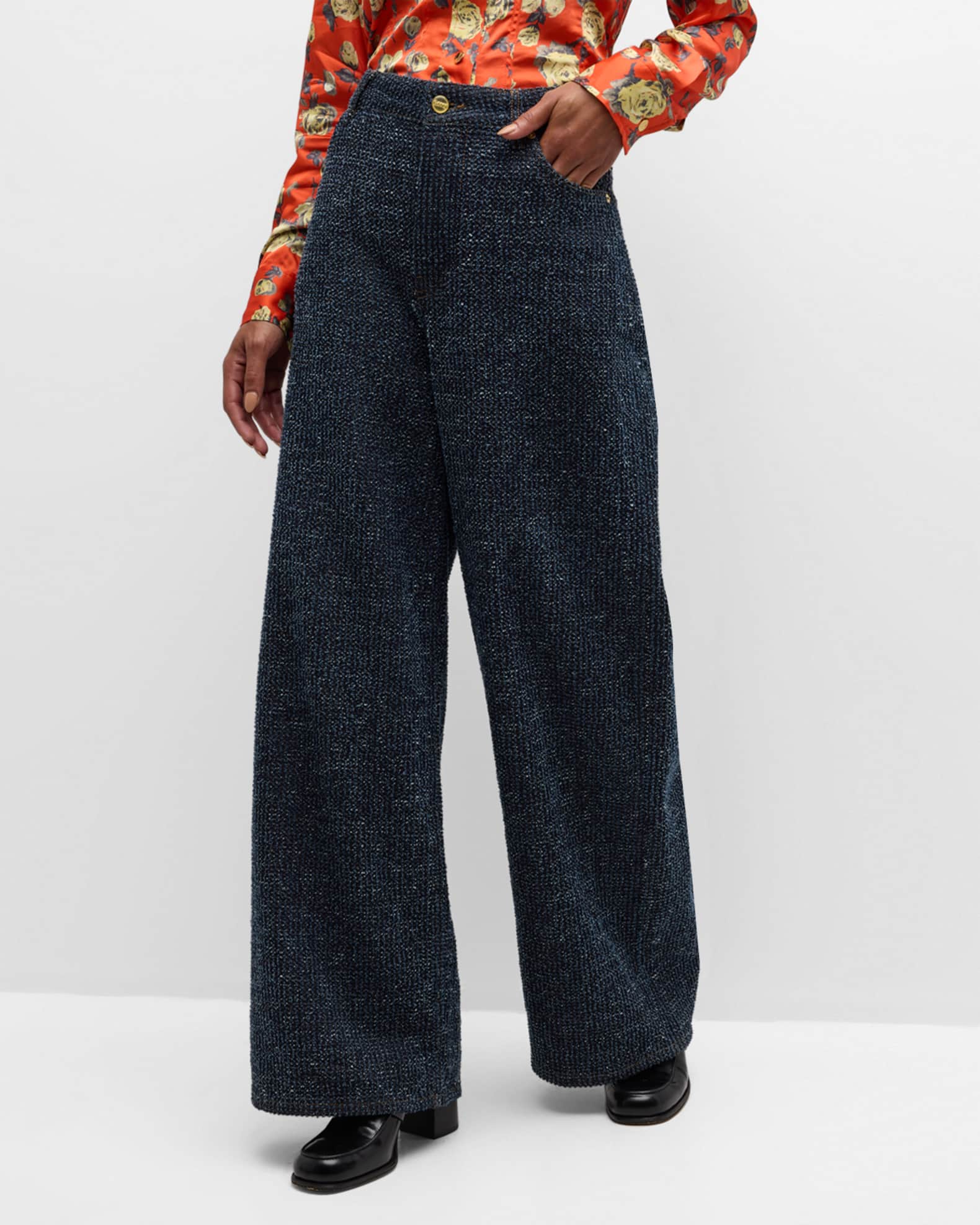 Ganni Denim Wide Jeans | Neiman Marcus