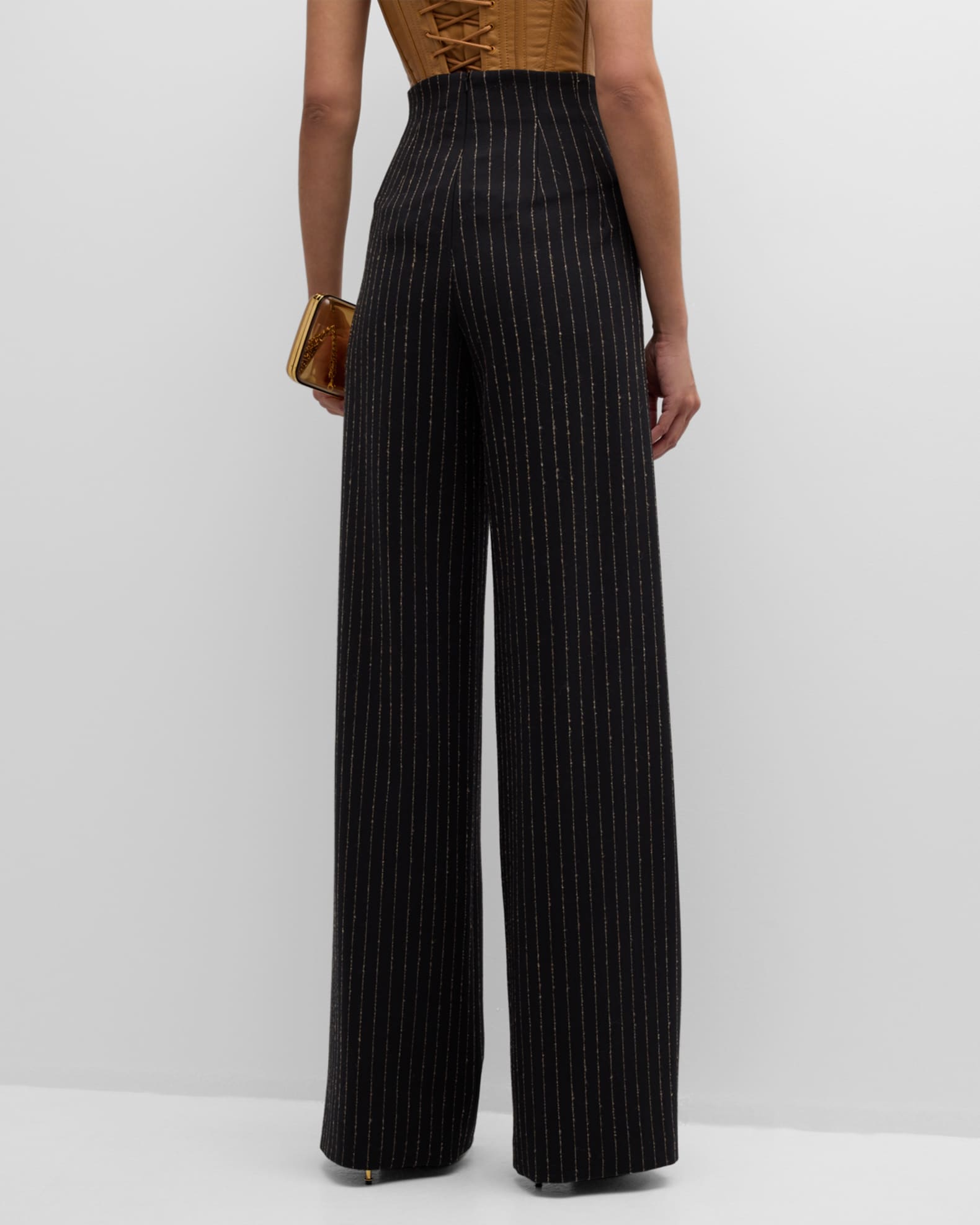 Sergio Hudson Pinstripe Stretch Suiting Pants | Neiman Marcus
