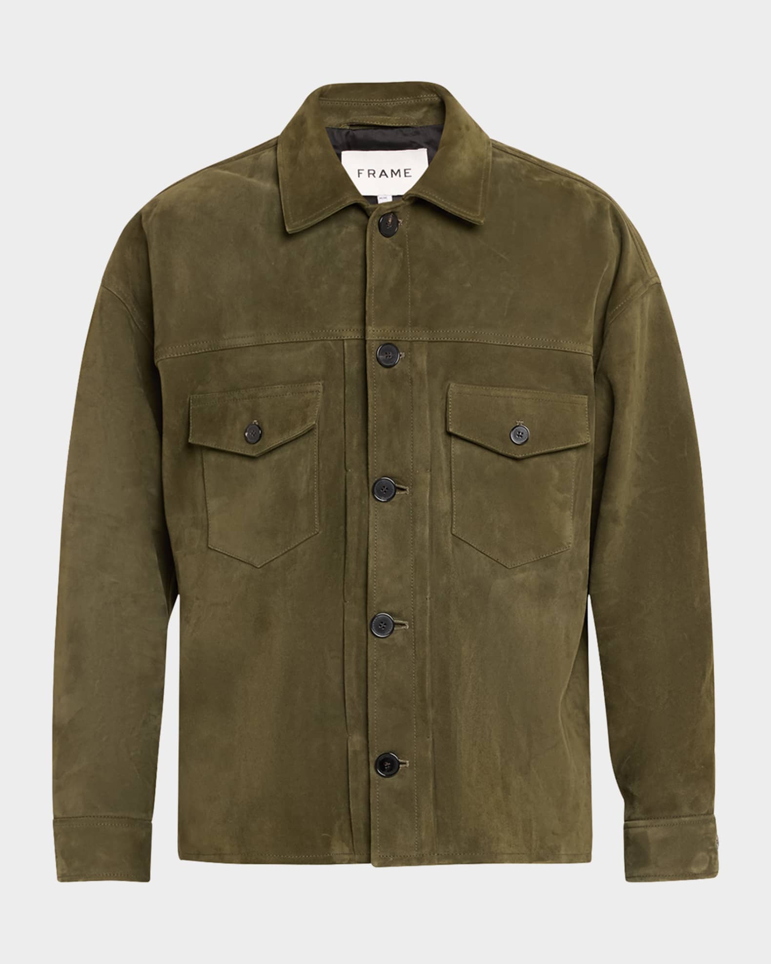 FRAME Men's Lamb Suede Jacket | Neiman Marcus