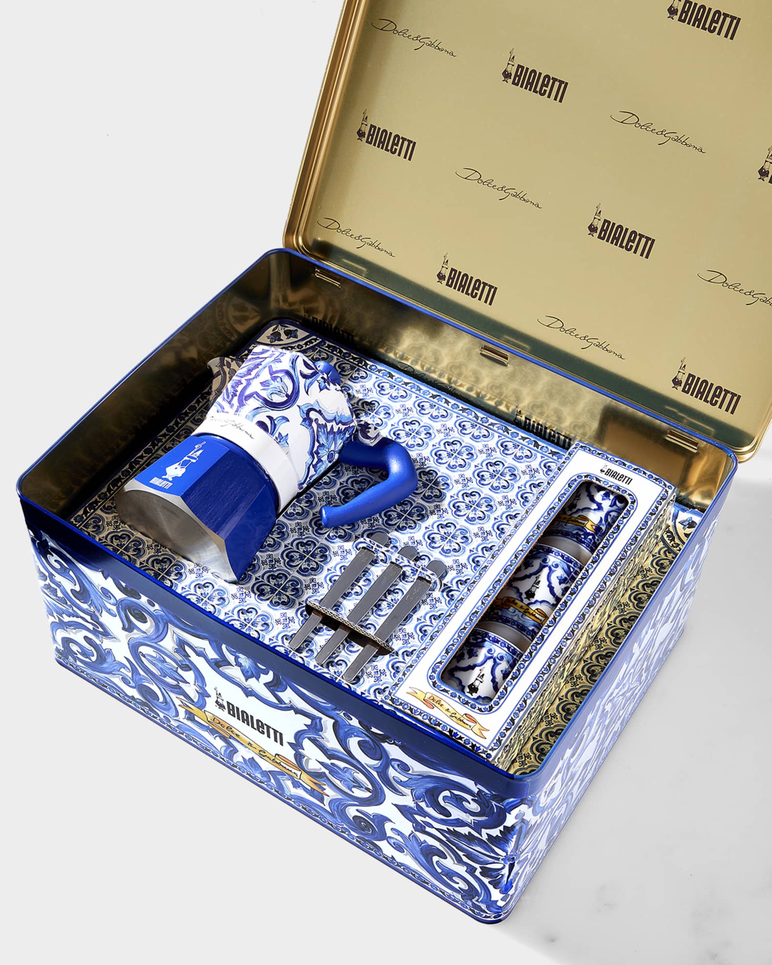 Bialetti x Dolce&Gabbana 2-Cup Moka Express Pot With Espresso Cups ...