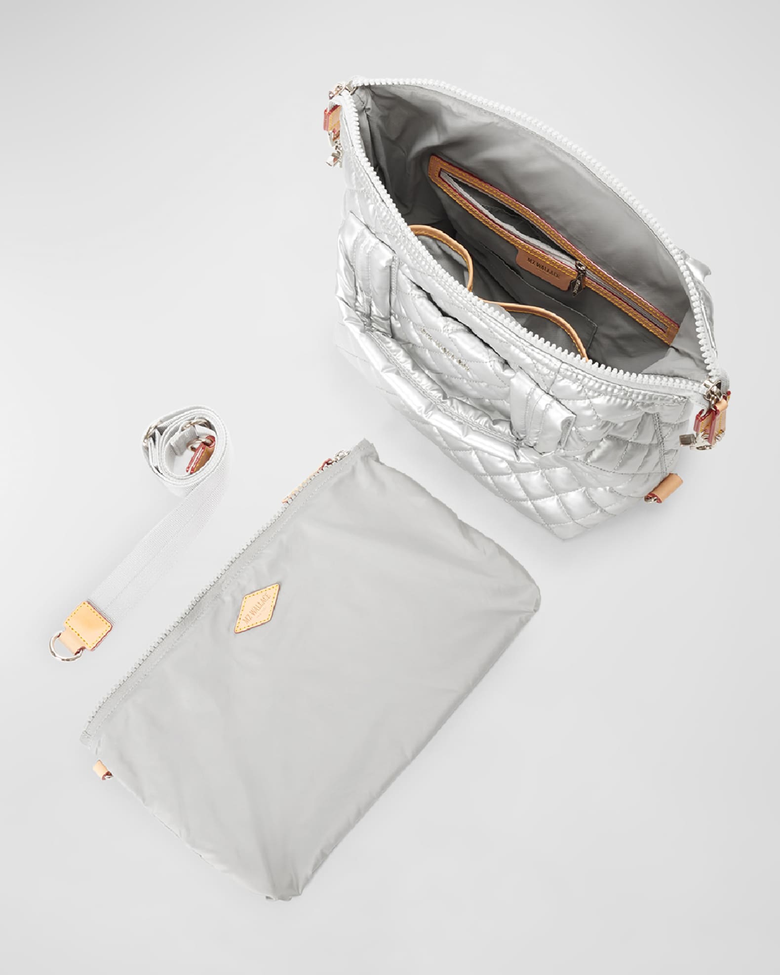MZ WALLACE Sutton Deluxe Small Metallic Top-Handle Bag | Neiman Marcus
