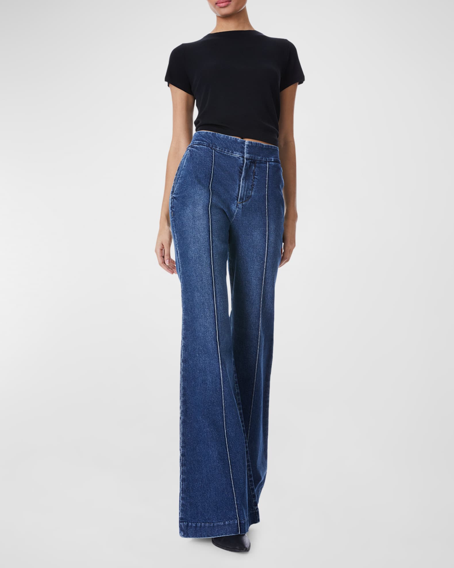 Alice + Olivia Dylan High Waisted Wide-Leg Jeans | Neiman Marcus