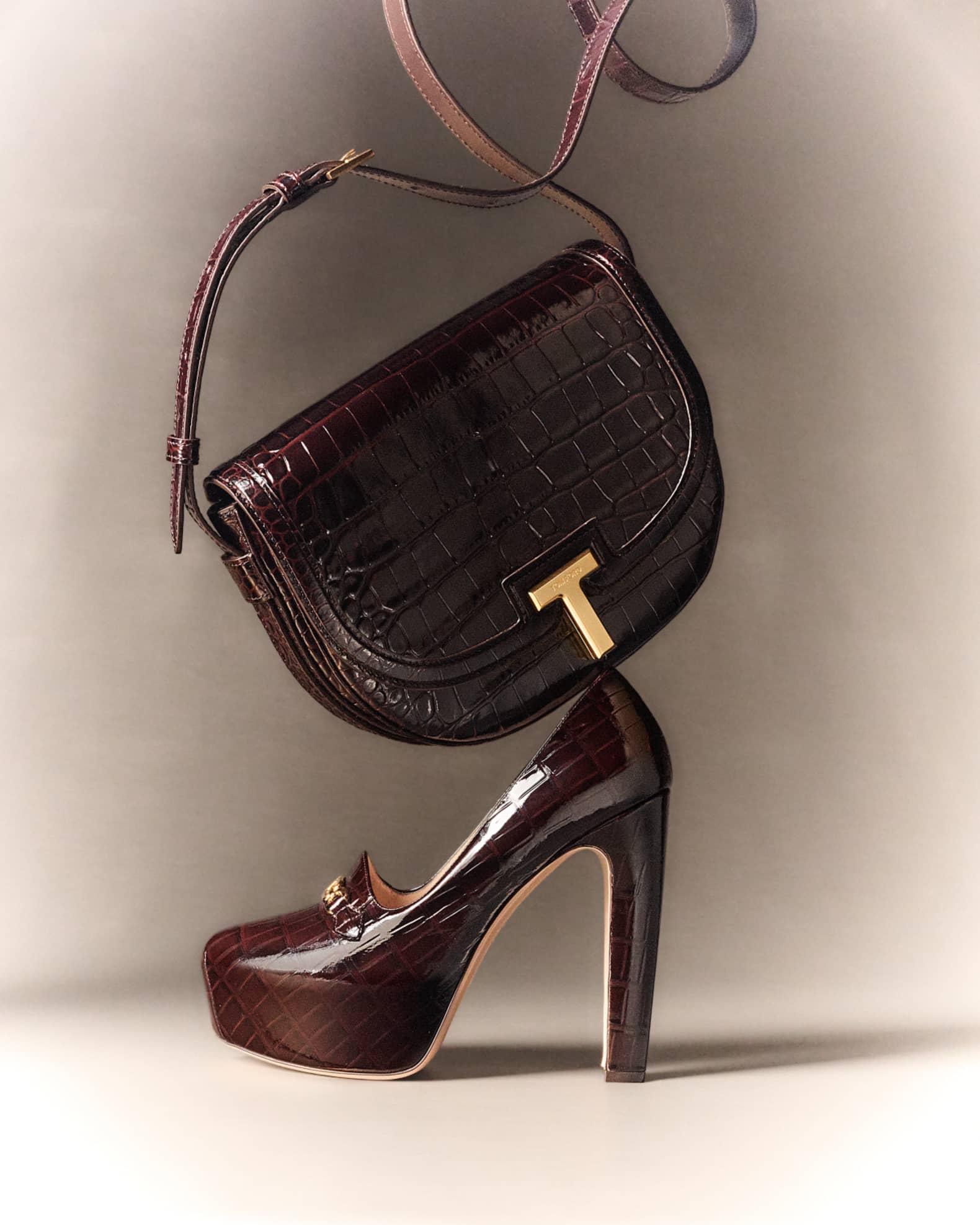 TOM FORD Wallis Stamped Crocodile Leather Crossbody Bag | Neiman Marcus