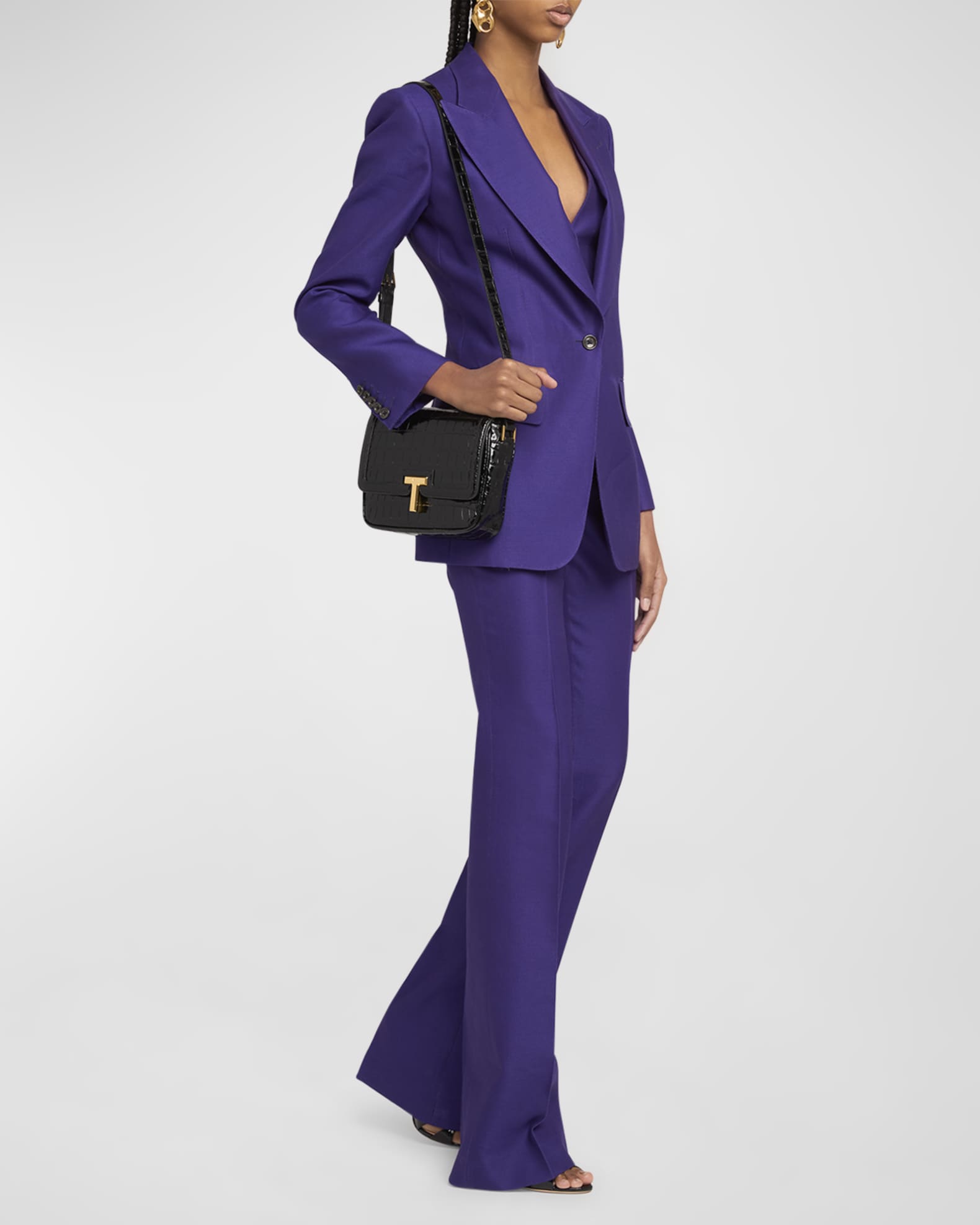 TOM FORD Wallis Stamped Crocodile Leather Small Shoulder Bag | Neiman ...