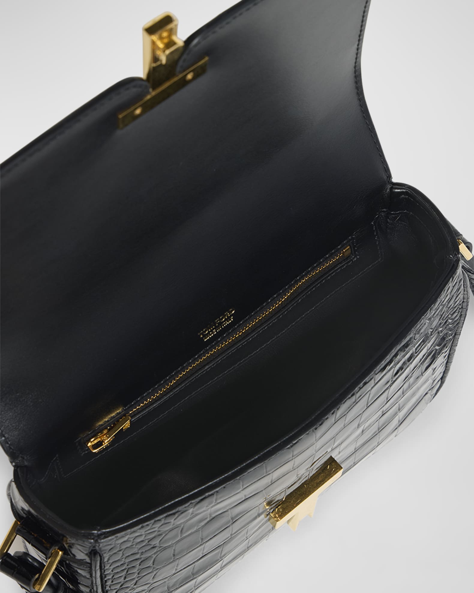 TOM FORD Wallis Stamped Crocodile Leather Small Shoulder Bag | Neiman ...