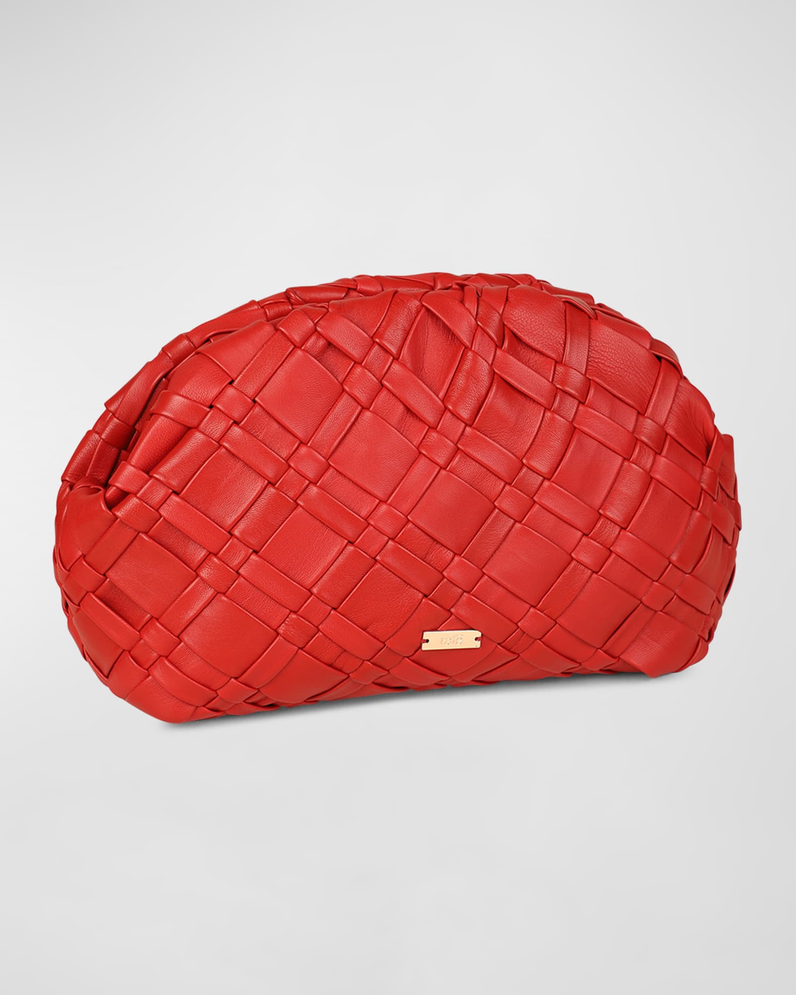 Rafe Aya Frame Woven Leather Clutch Bag | Neiman Marcus