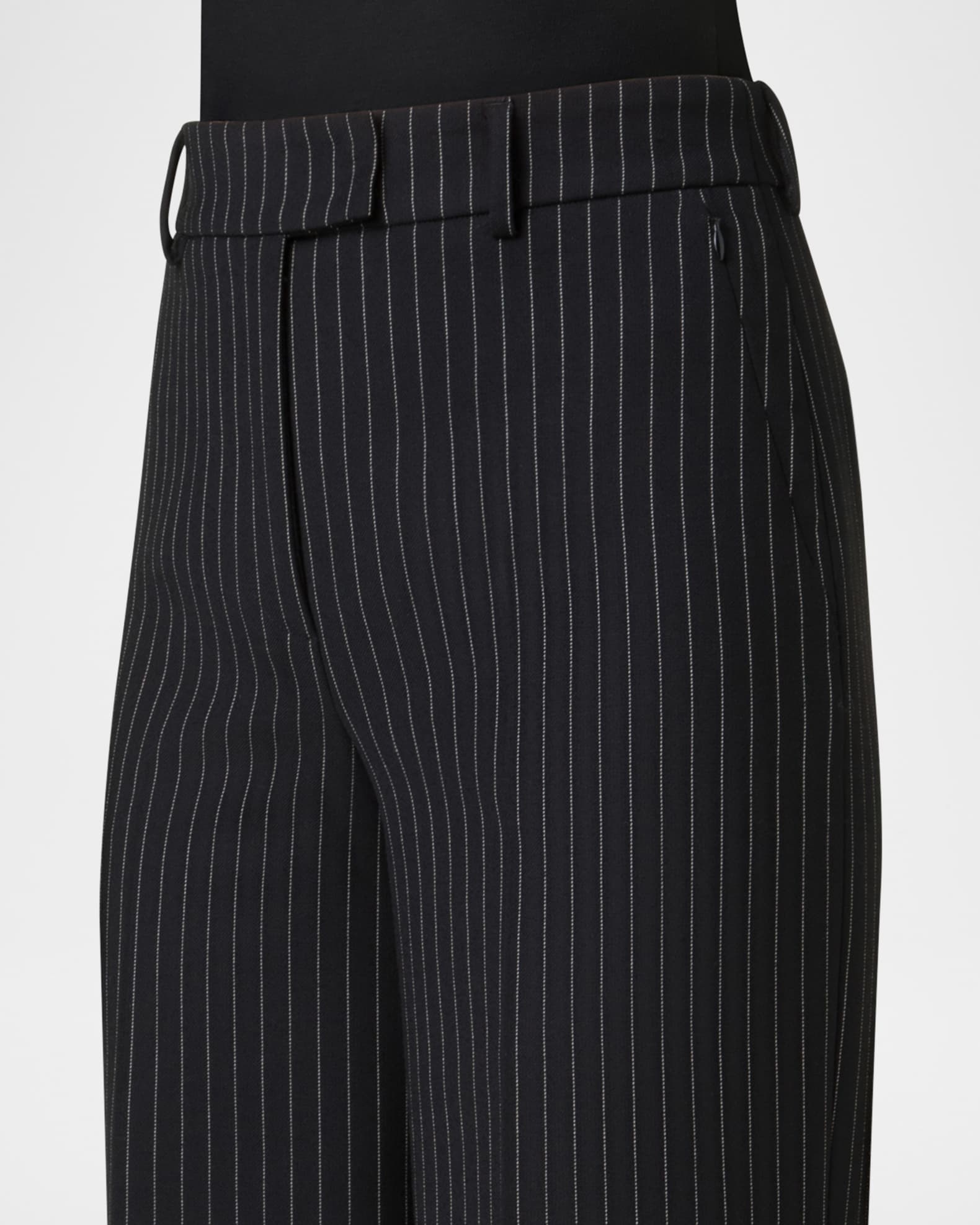 Akris Fior High-Rise Pinstripe Wide-Leg Pants | Neiman Marcus