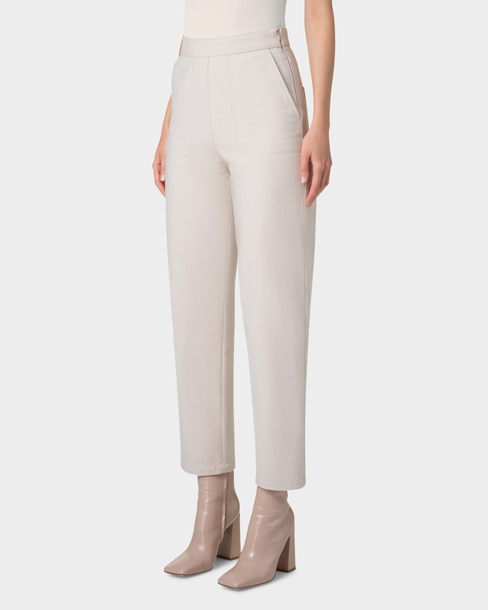 Akris Flynn Stretch Denim Conical-Leg Ankle Pants | Neiman Marcus