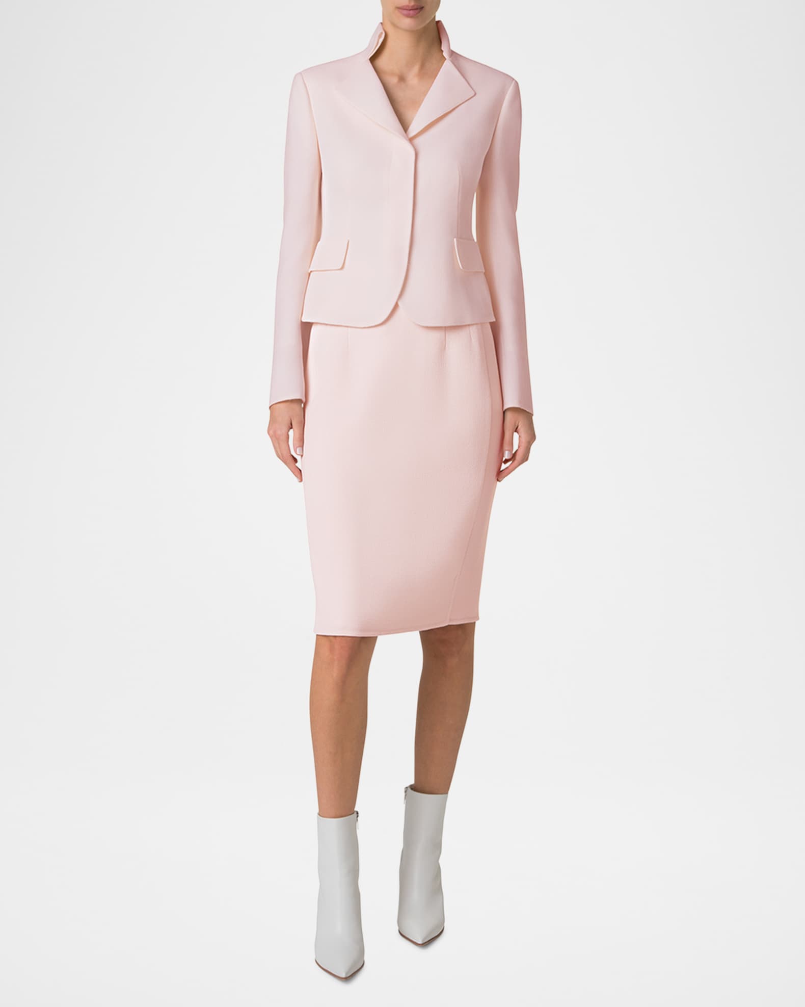 Akris Amber Short Wool Crepe Double-Face Jacket | Neiman Marcus