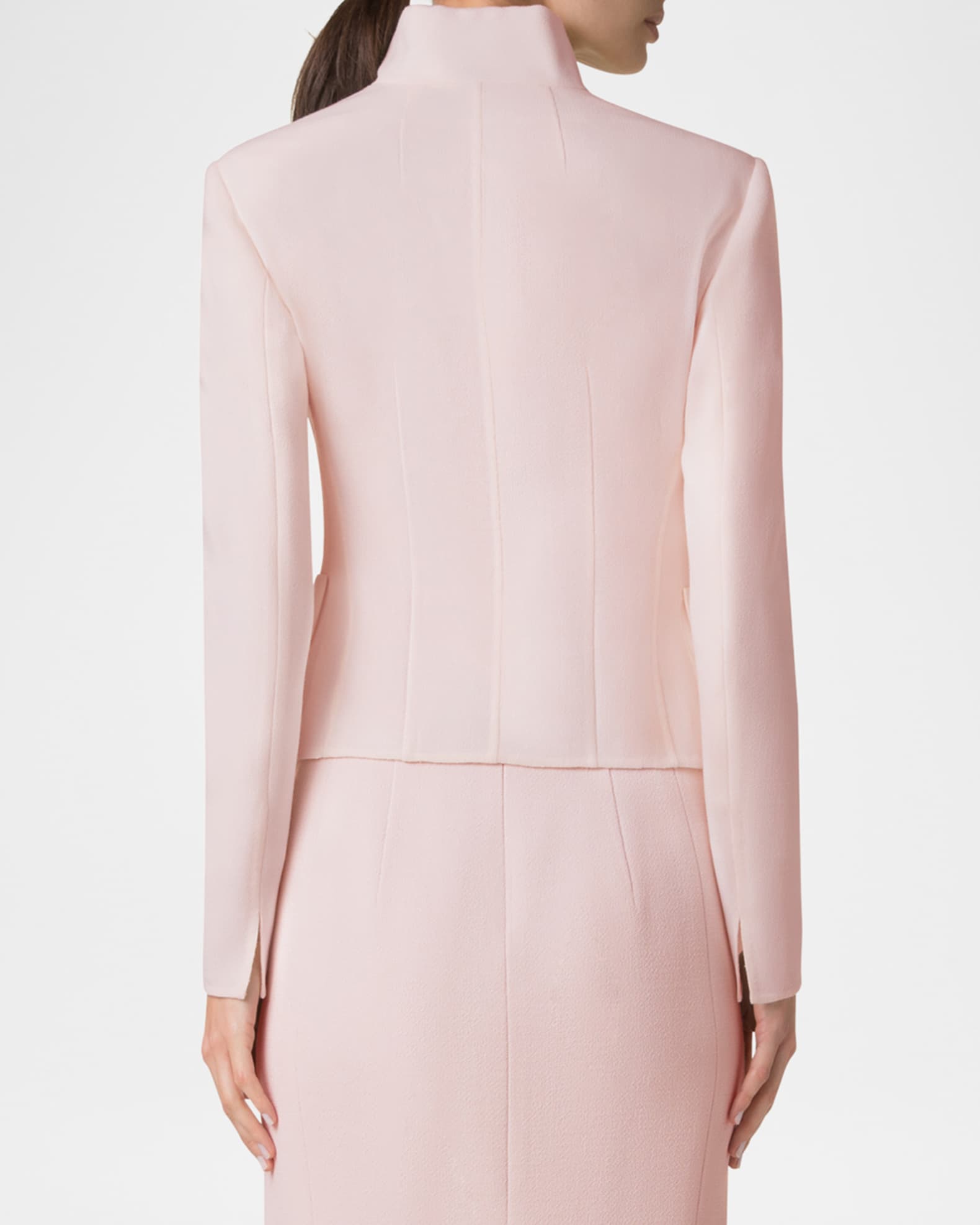 Akris Amber Short Wool Crepe Double-Face Jacket | Neiman Marcus