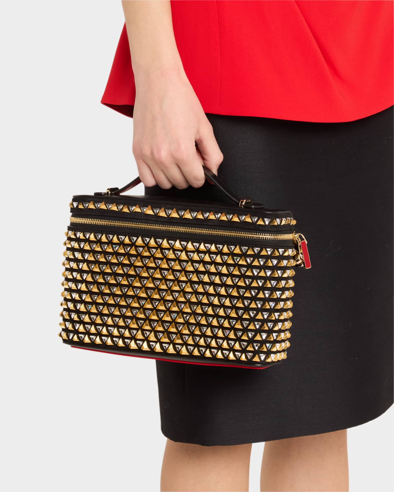 Christian Louboutin Kypi Spike Leather Vanity Crossbody Bag Christian Louboutin Kypi Spike Leather Vanity Crossbody Bag
