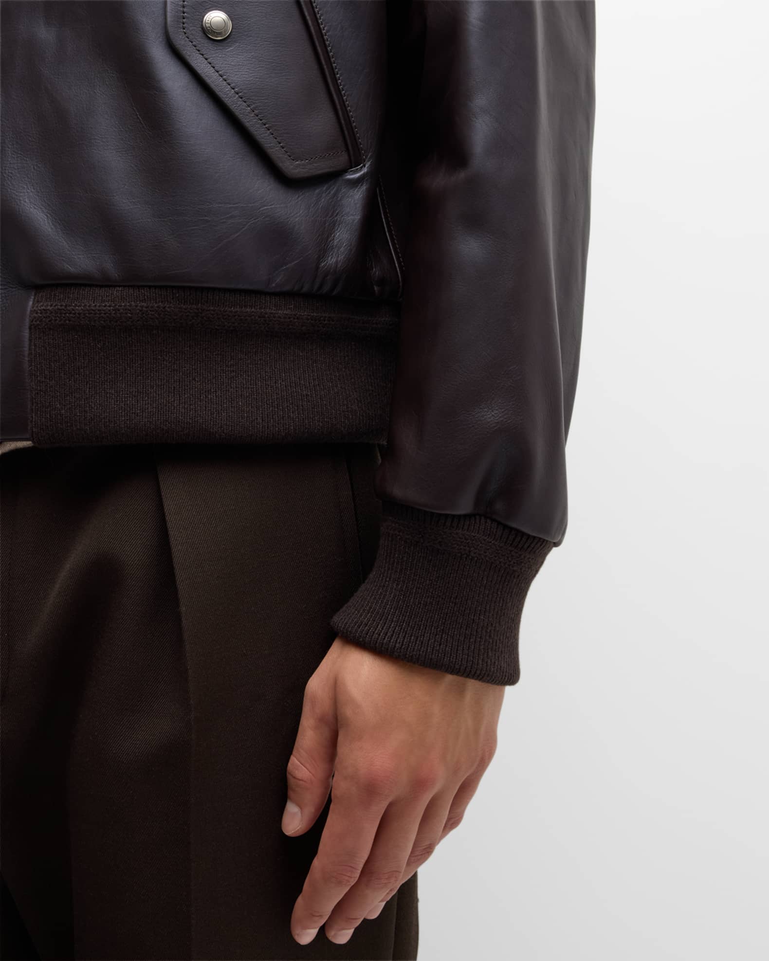 Loro Piana Men's Johnie Calfskin Bomber Jacket | Neiman Marcus
