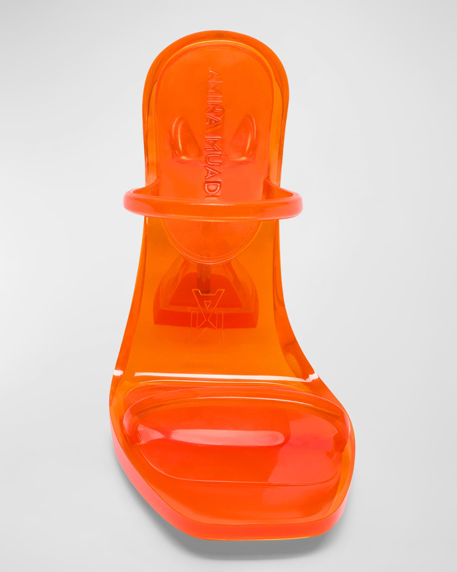 Amina Muaddi Brito Clear Mule Stiletto Sandals | Neiman Marcus