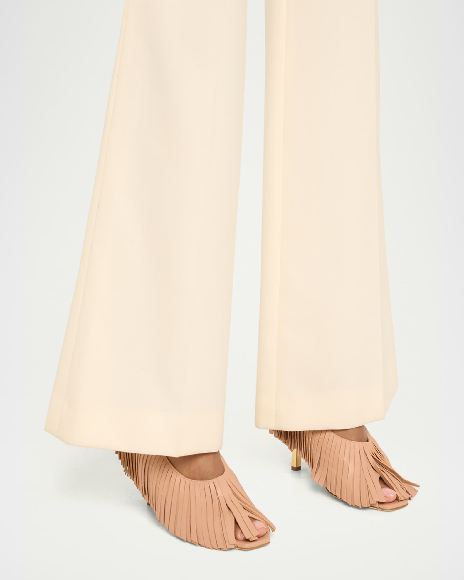 Chloe Mona Leather Fringe Peep-Toe Pumps | Neiman Marcus