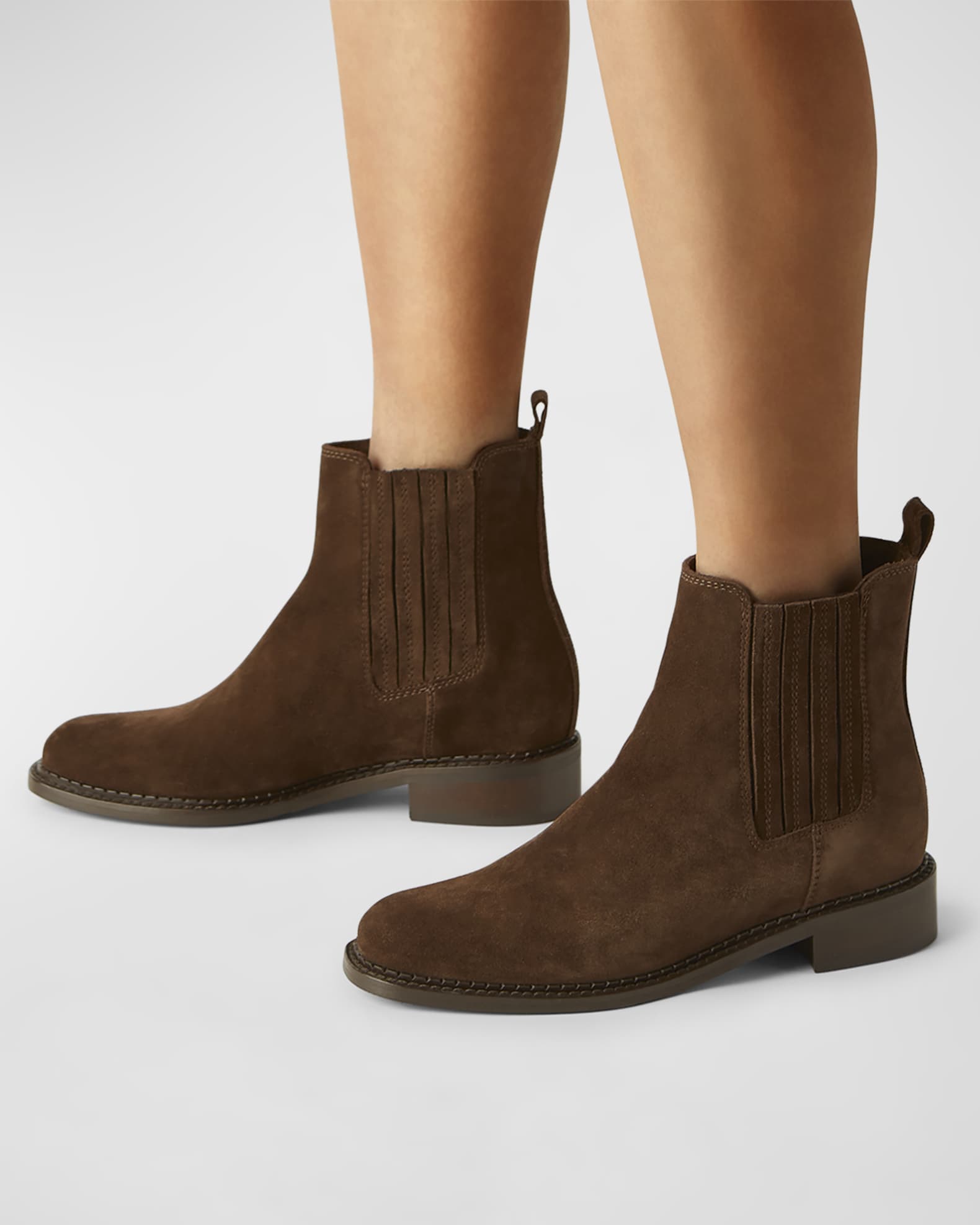 La Canadienne Seraphina Suede Chelsea Ankle Booties | Neiman Marcus