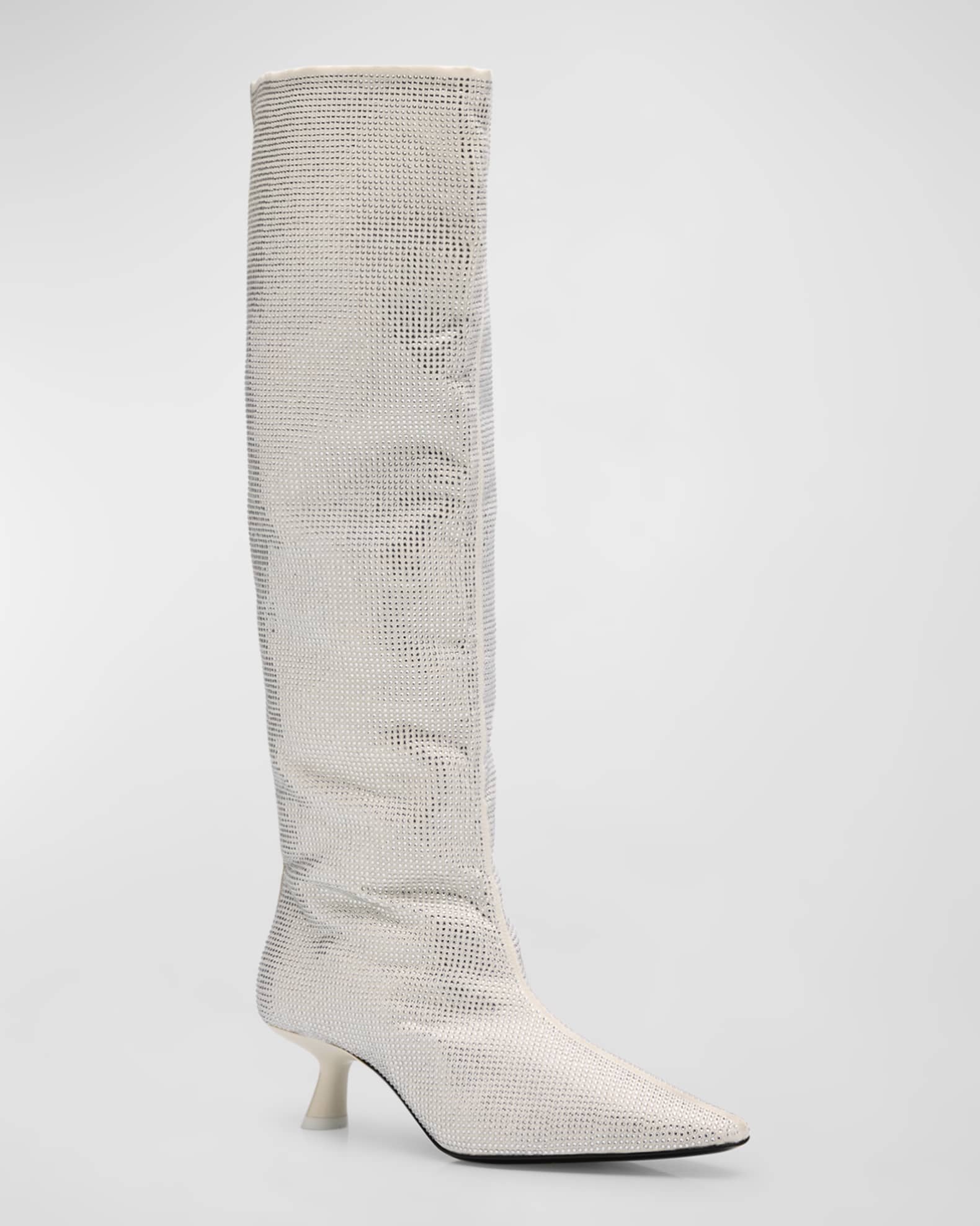 SIMONMILLER Kuki Crystal Vegan Tall Boots | Neiman Marcus