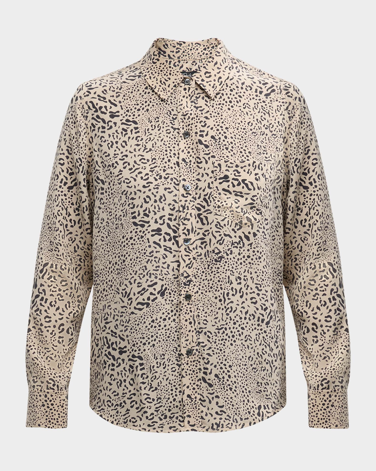 Rails Kate Button-Front Silk Shirt | Neiman Marcus