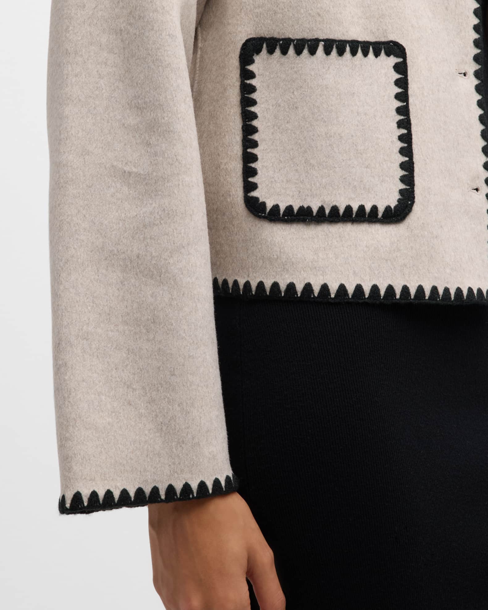 Rails Melanie Contrast Trim Wool-Blend Jacket | Neiman Marcus