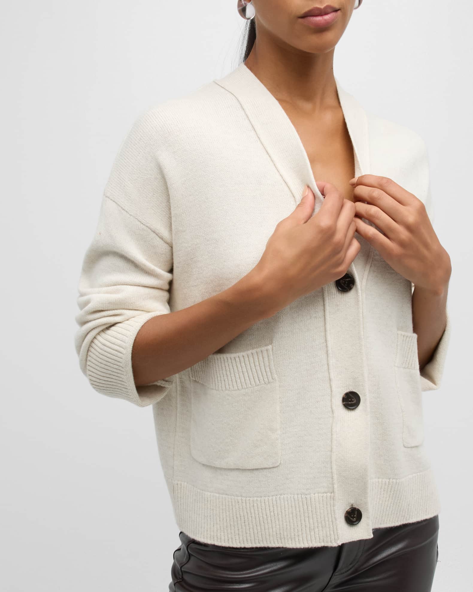 Rails Lindi Wool Cashmere V-Neck Cardigan | Neiman Marcus
