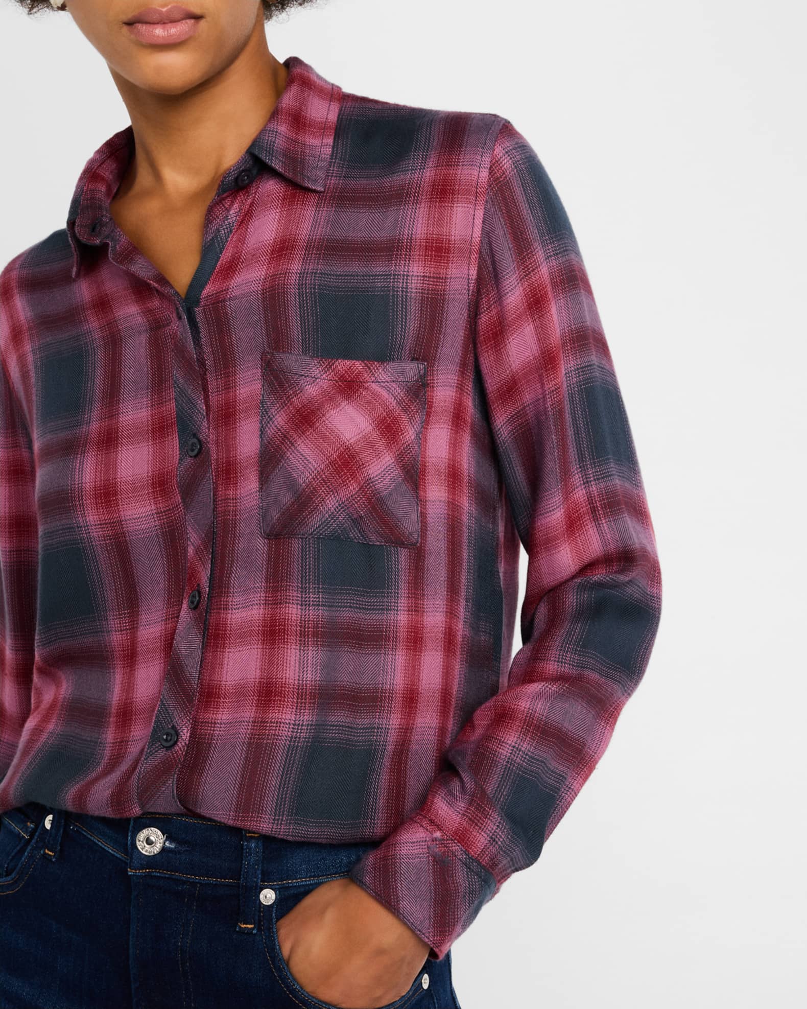 Rails Hunter Plaid Button-Front Shirt | Neiman Marcus