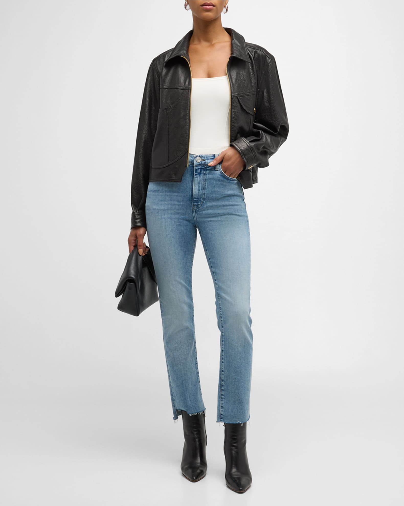 FRAME Leather Heart Jacket | Neiman Marcus
