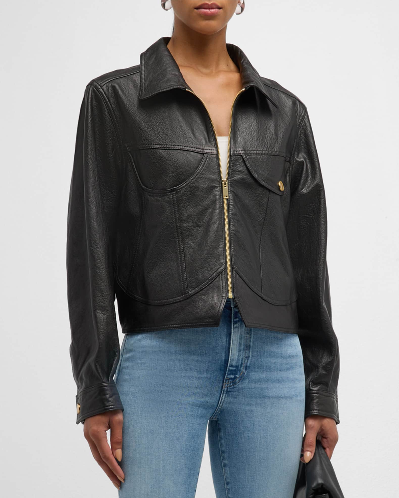 FRAME Leather Heart Jacket | Neiman Marcus